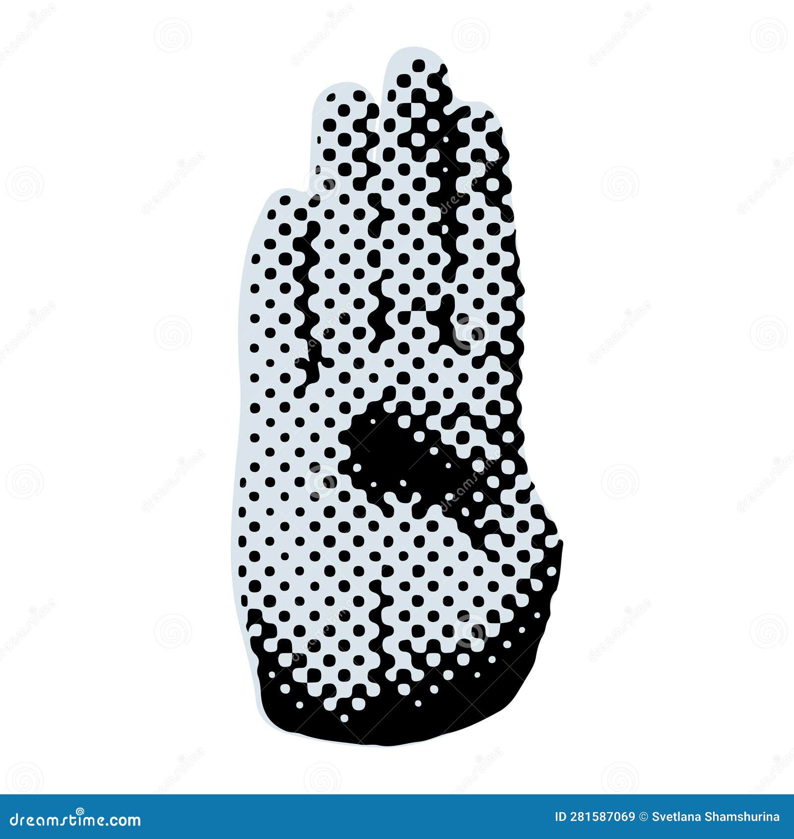 Hand Gesture in Trendy Halftone Style. Pop Art Collage, Retro Element ...