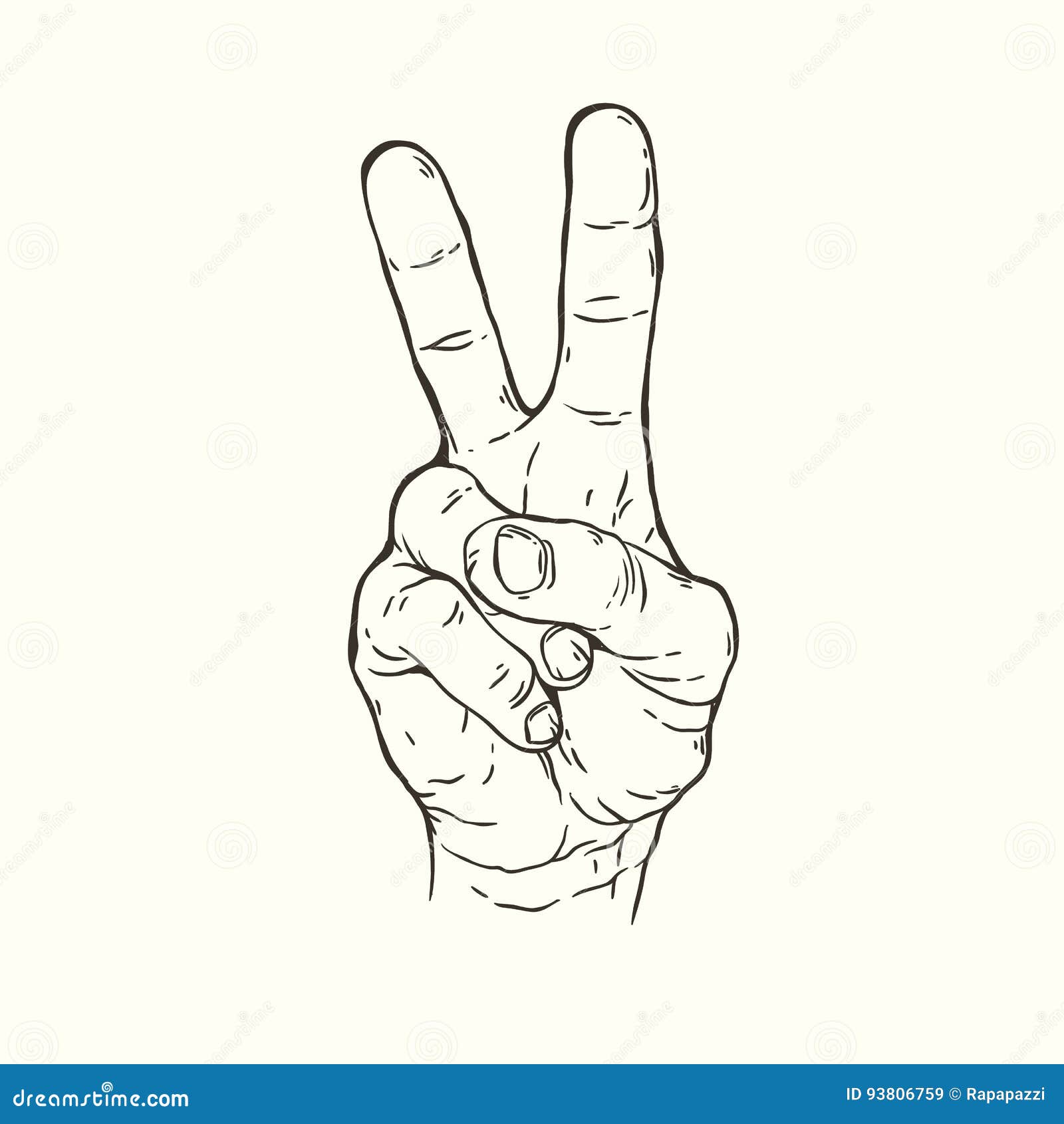 Hand gesture Two fingers stock vector. Illustration of vector - 93806759