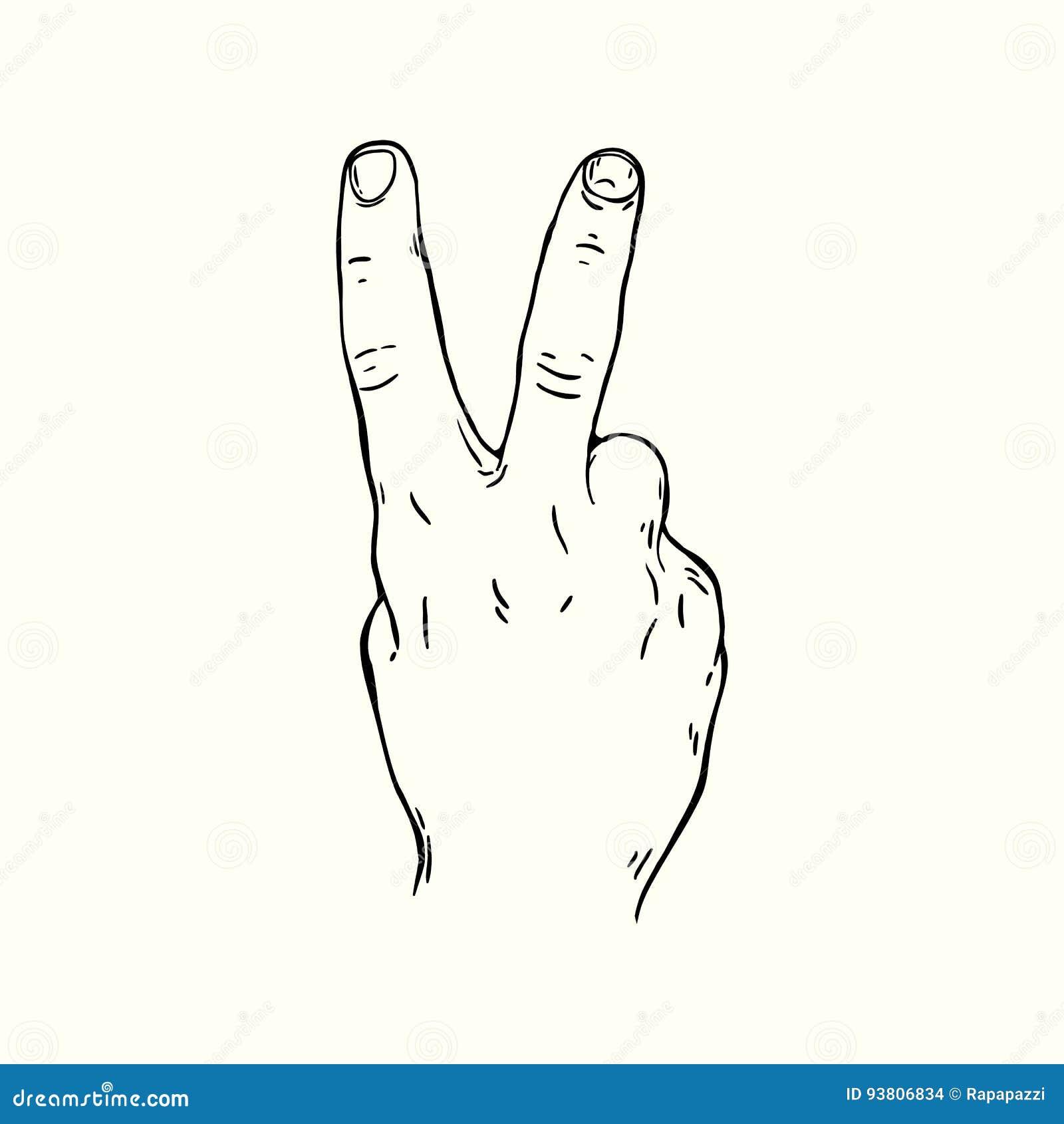 Hand gesture Two fingers stock vector. Illustration of male - 93806834