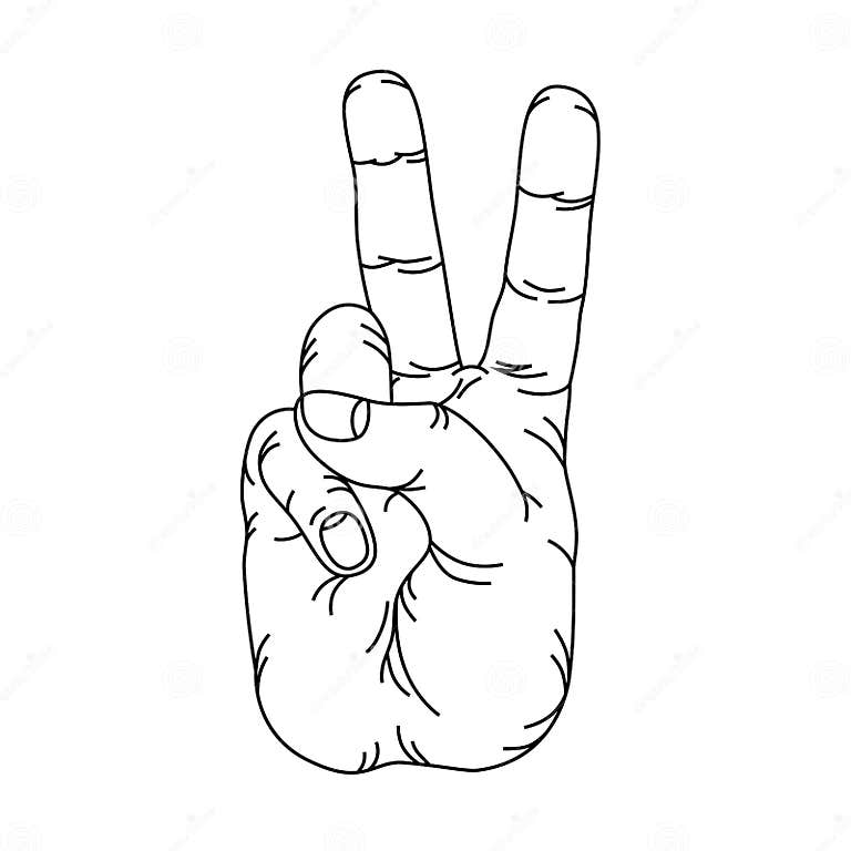 Hand Gesture Two Fingers in Stock Vector - Illustration of symbol ...