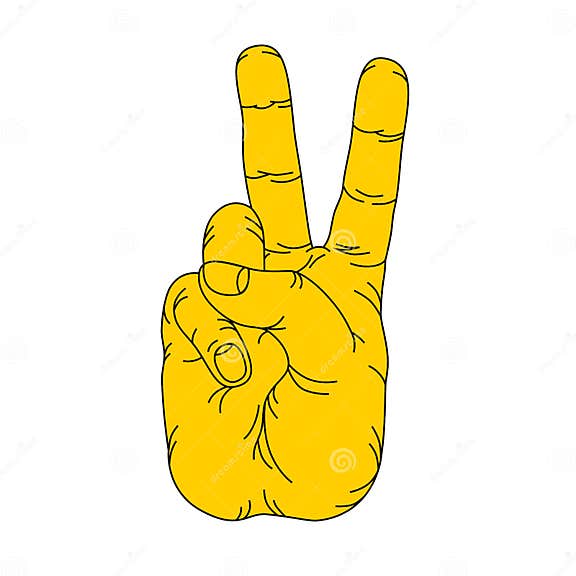 Hand Gesture Two Fingers in Stock Vector - Illustration of concept ...