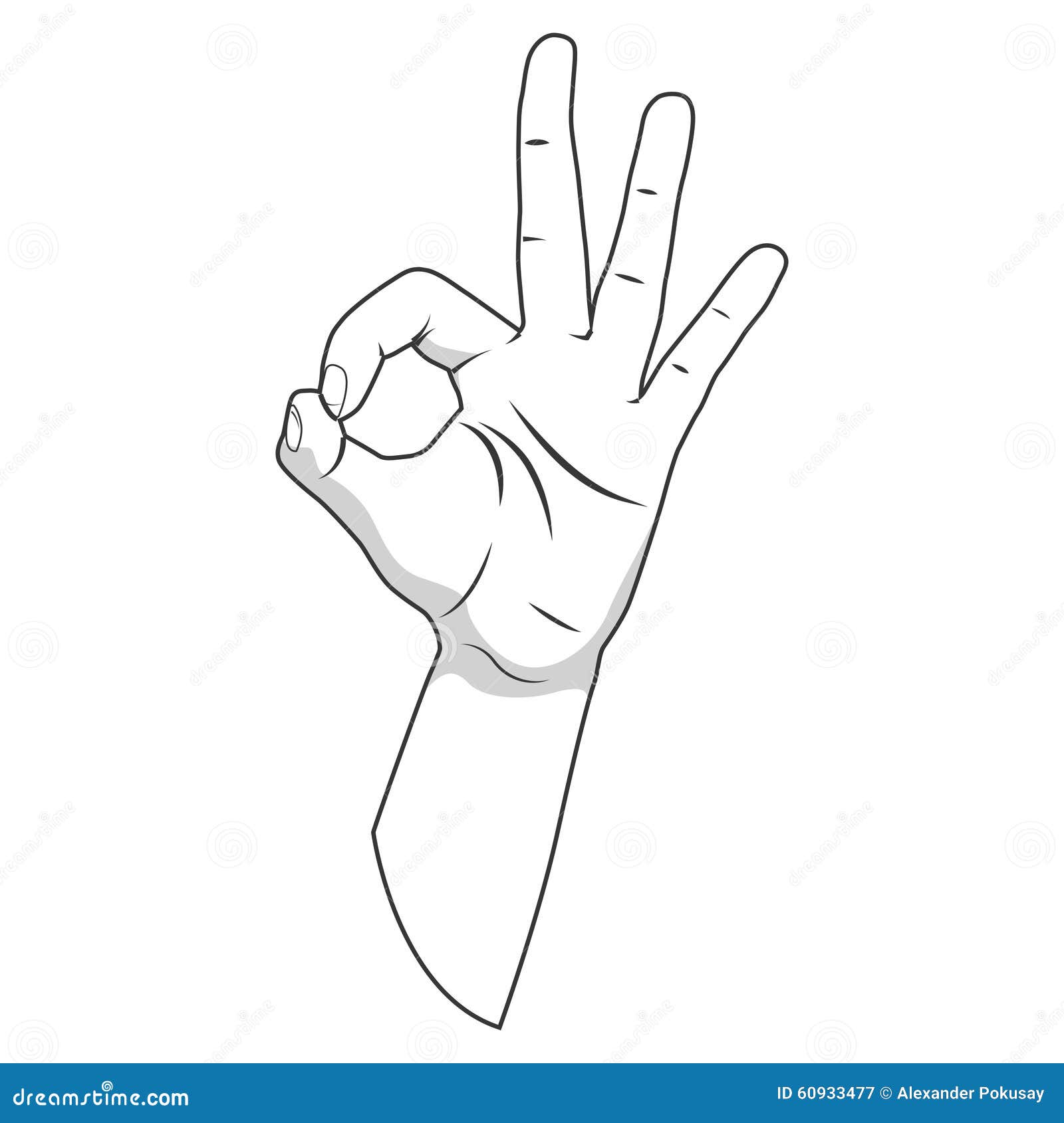 Hand Gesture Vector Illustration Ok Stock Vector - Illustration of ...