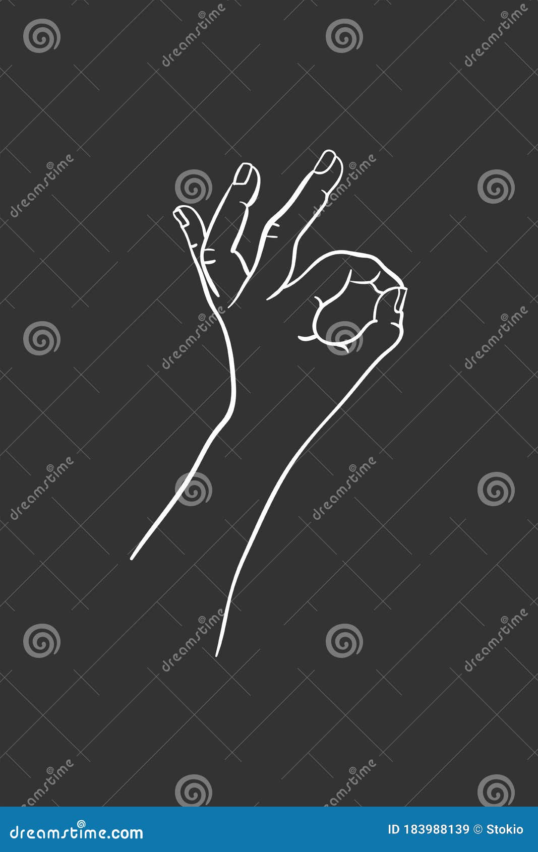 Ok Sign. Okey - Hand Gesture. African American Hand. Set Of 3d Cartoon ...