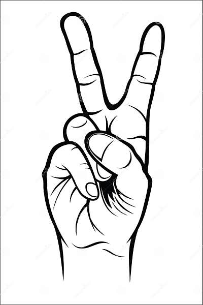 Hand gesture - Victory stock vector. Illustration of white - 54508184