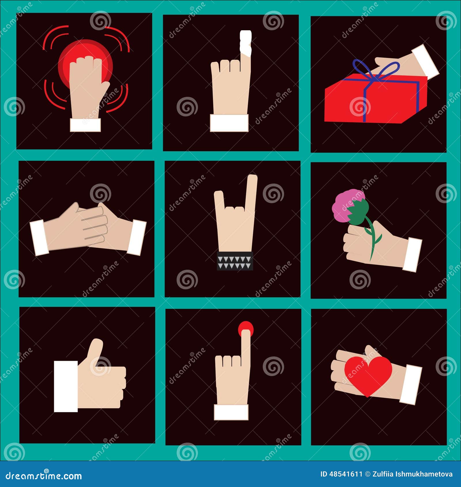 Hand gestures and actions stock vector. Illustration of design - 48541611