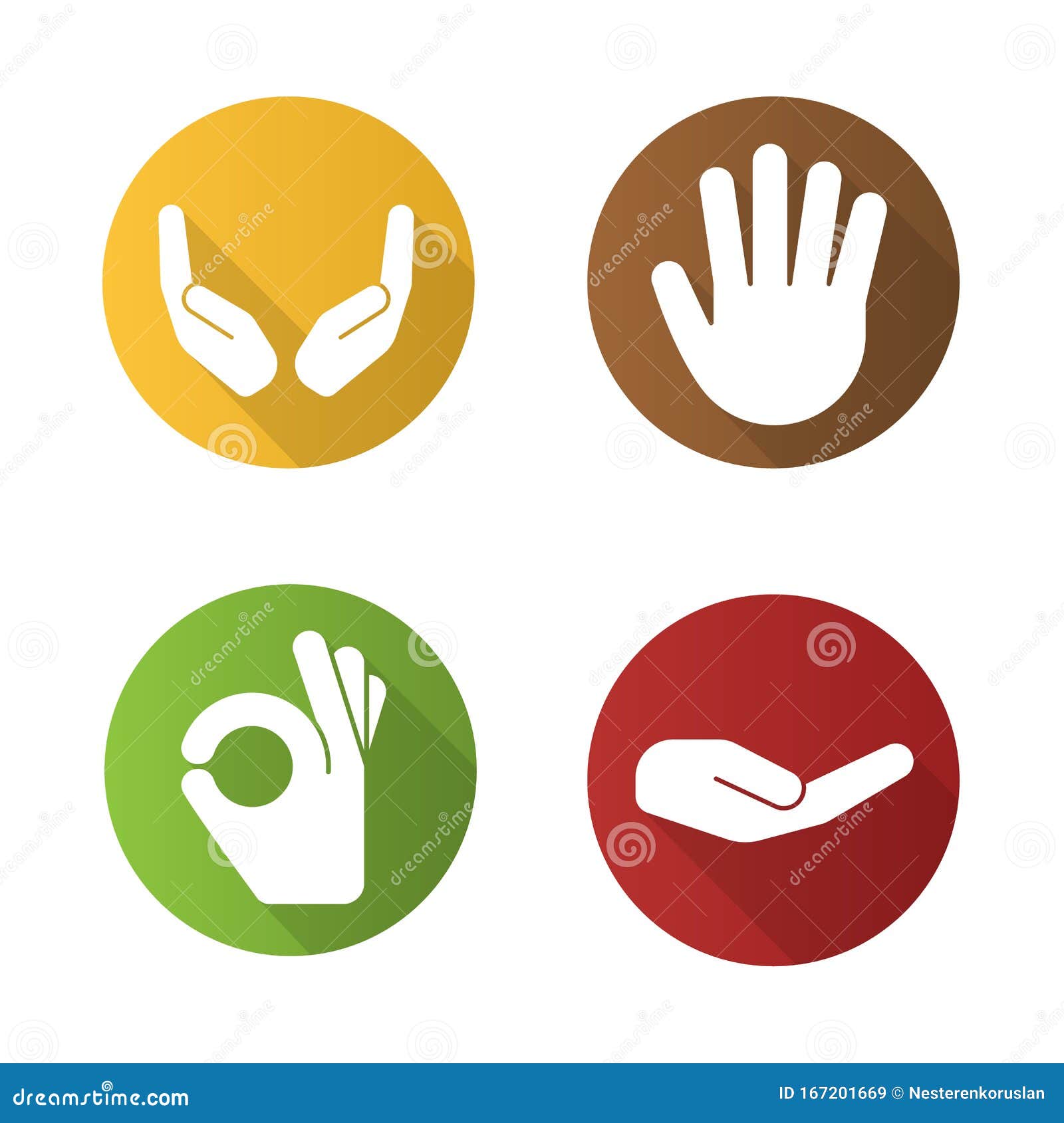 Hand Gestures Flat Design Long Shadow Icons Set Stock Vector ... Hand Gestures Flat Design Long Shadow Icons Set Stock Vector ...