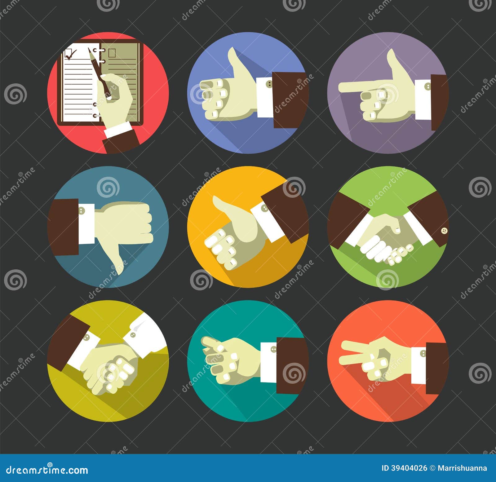 Hand Gestures Icons stock vector. Illustration of fist - 39404026