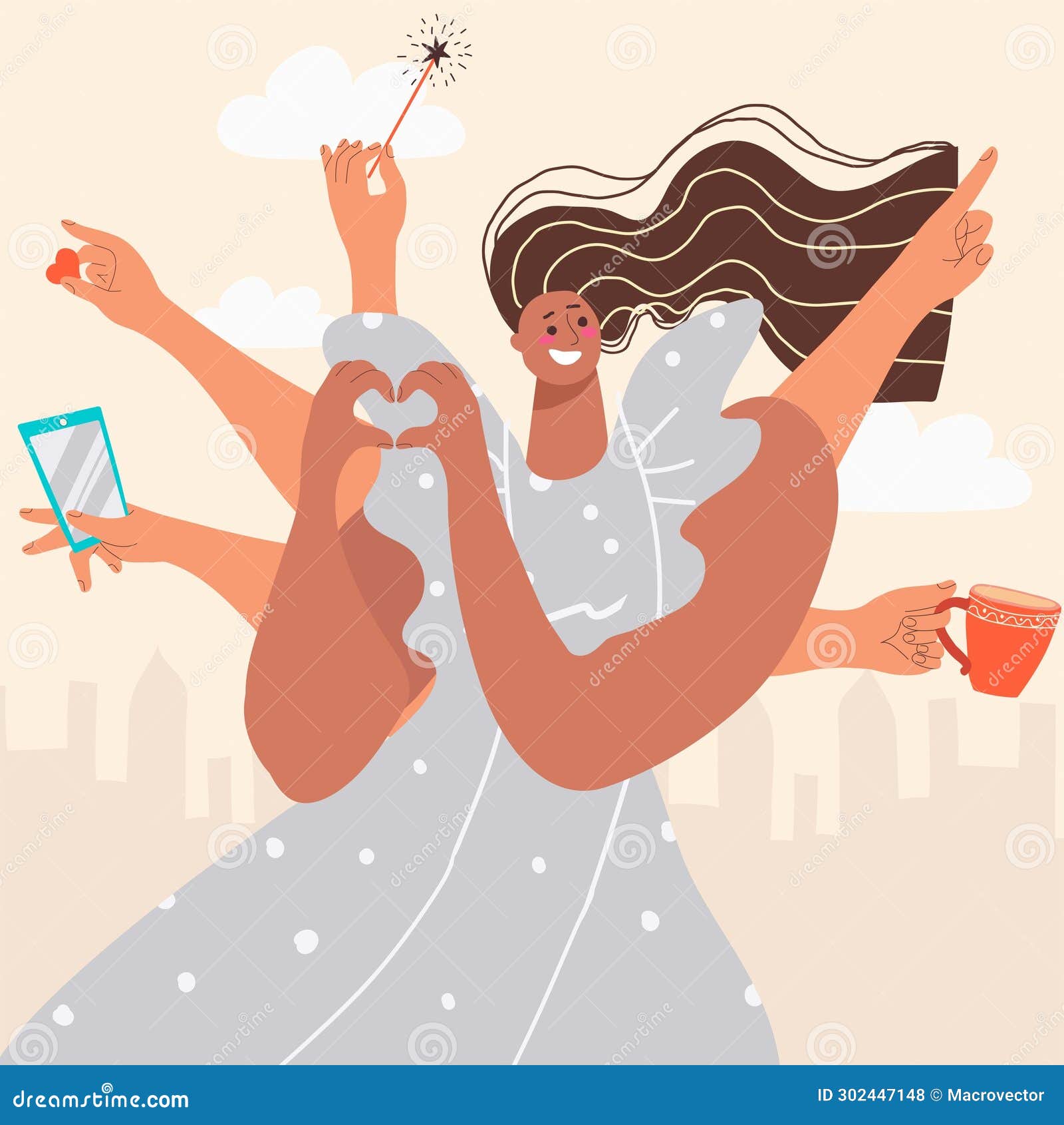 Hand Gestures Illustration in Hand Drawn Style Stock Illustration ...