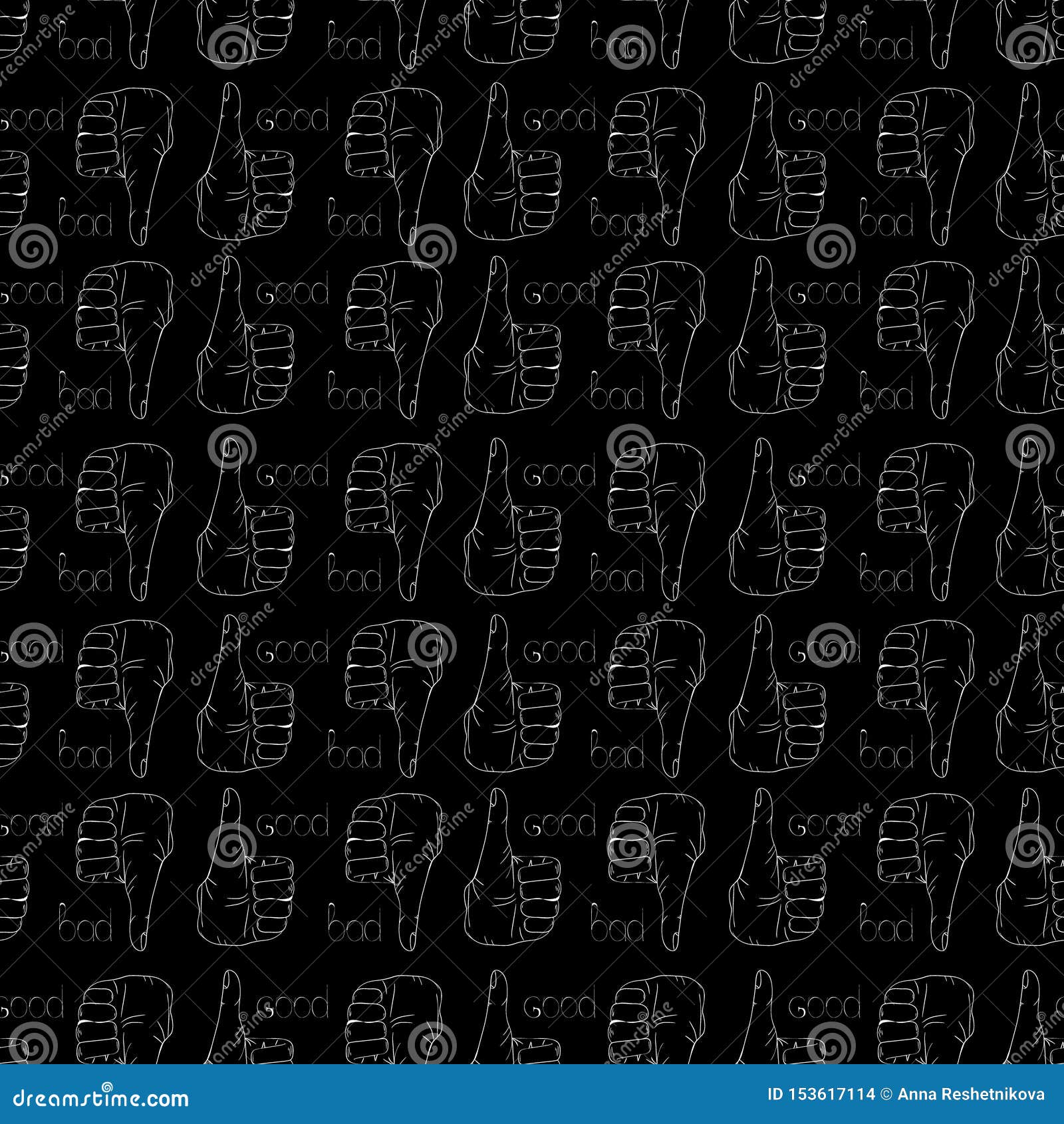 Hand Gestures Pattern on Black Background Stock Vector - Illustration ...