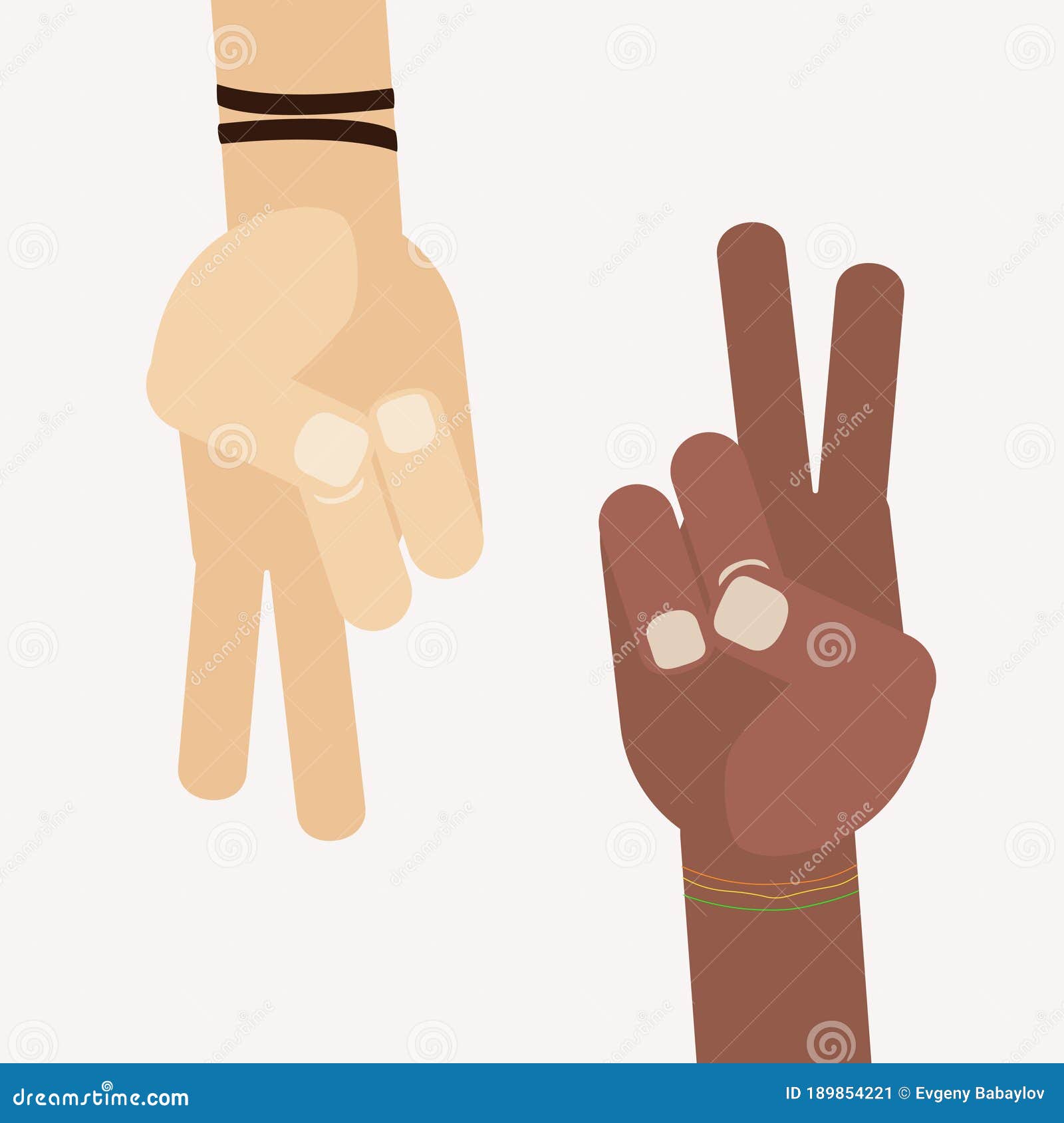 Hand Gestures of People of Different Races - Vector Stock Vector ...