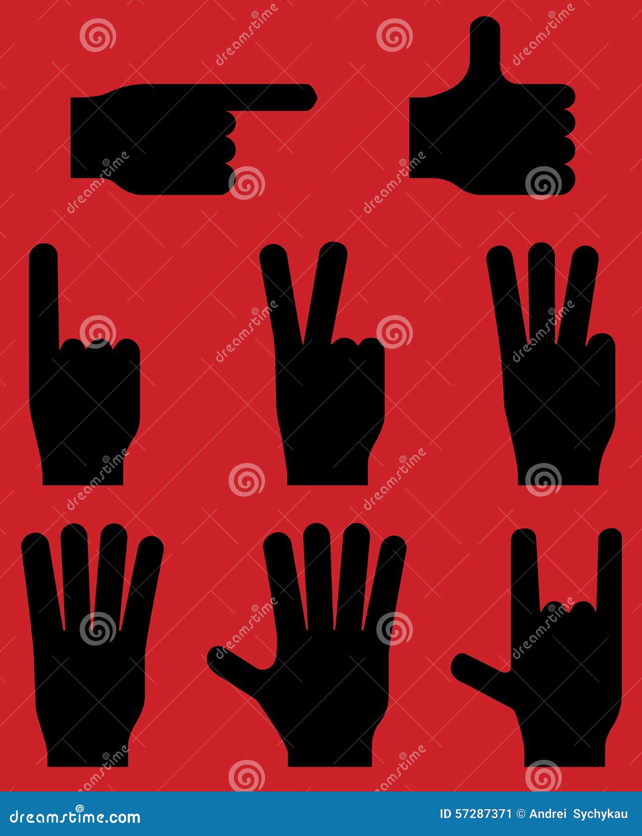 Hand Gestures Pictograms. Vector. EPS 8. Stock Vector - Illustration of ...