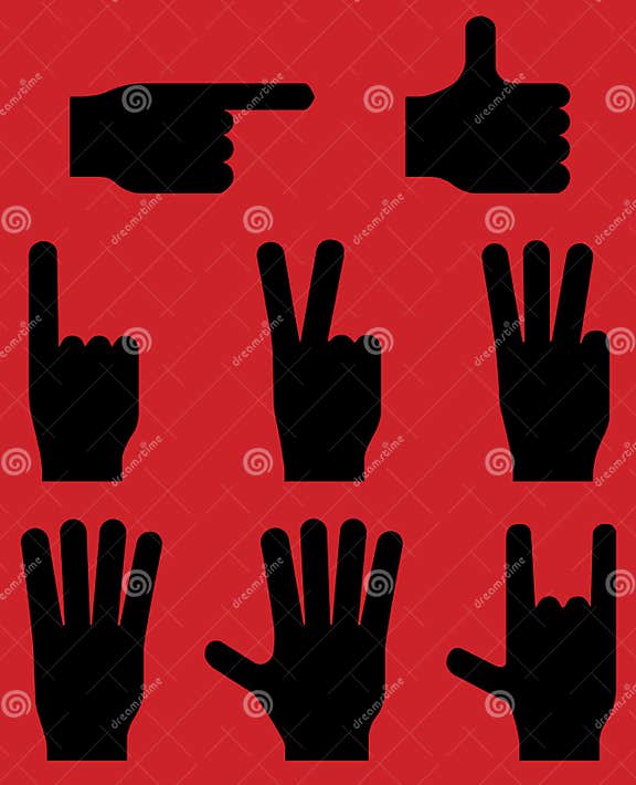 Hand Gestures Pictograms. Vector. EPS 8. Stock Vector - Illustration of ...