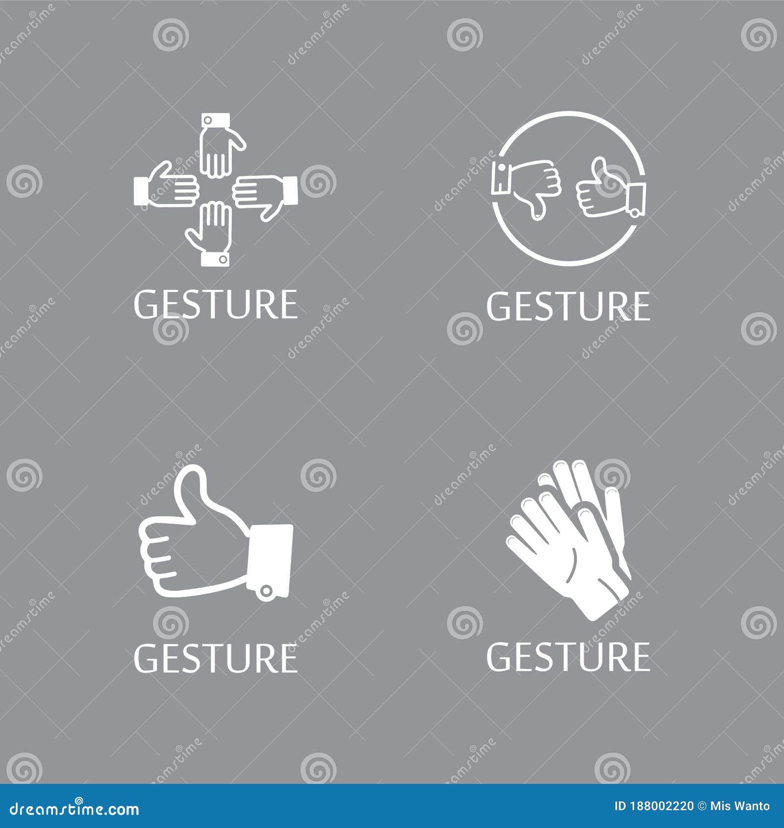 Hand Gestures and Sign Language Isolated Stock Vector - Illustration of ...