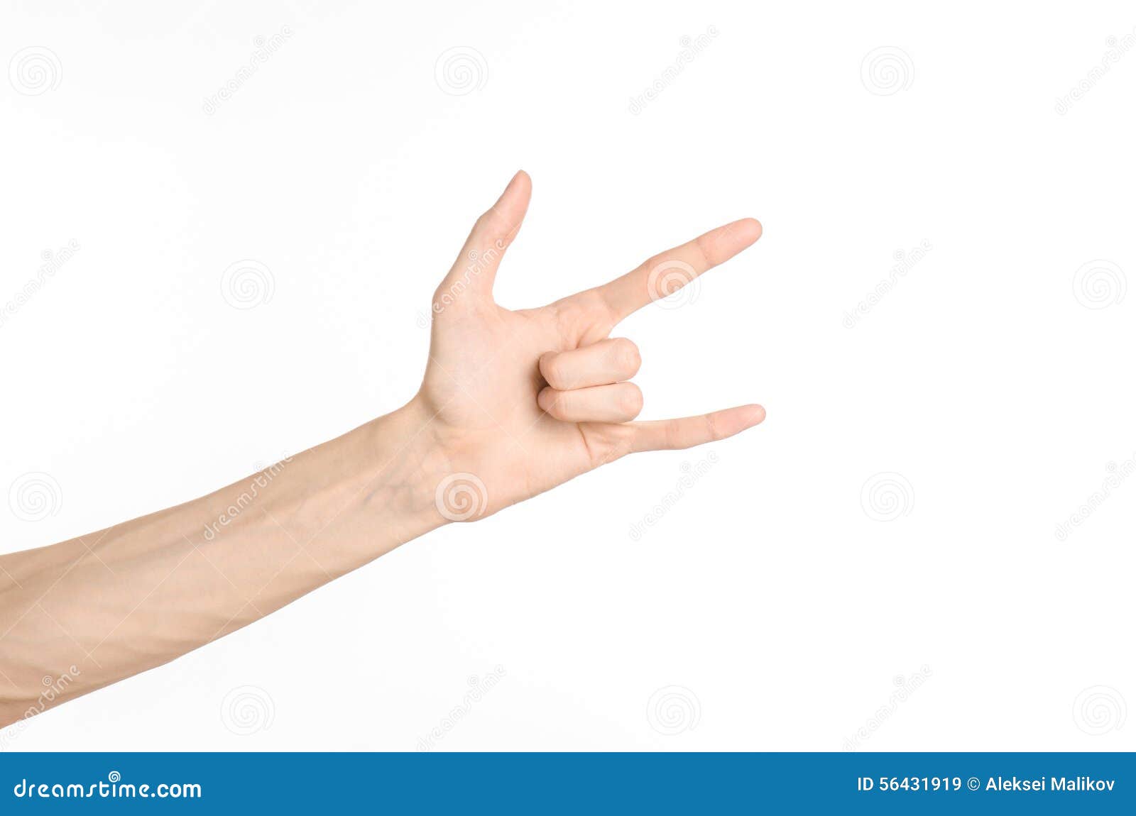 Hand Gestures Theme: The Human Hand Shows Gestures Isolated On White ...