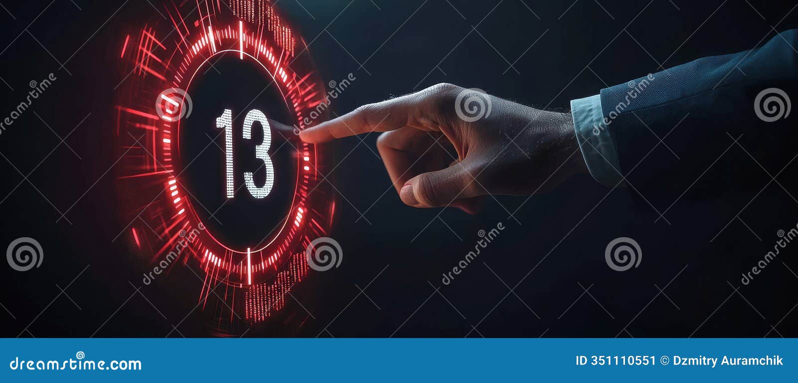 A Hand Gestures Towards the Face of an Advanced Clock. Stock Image ...