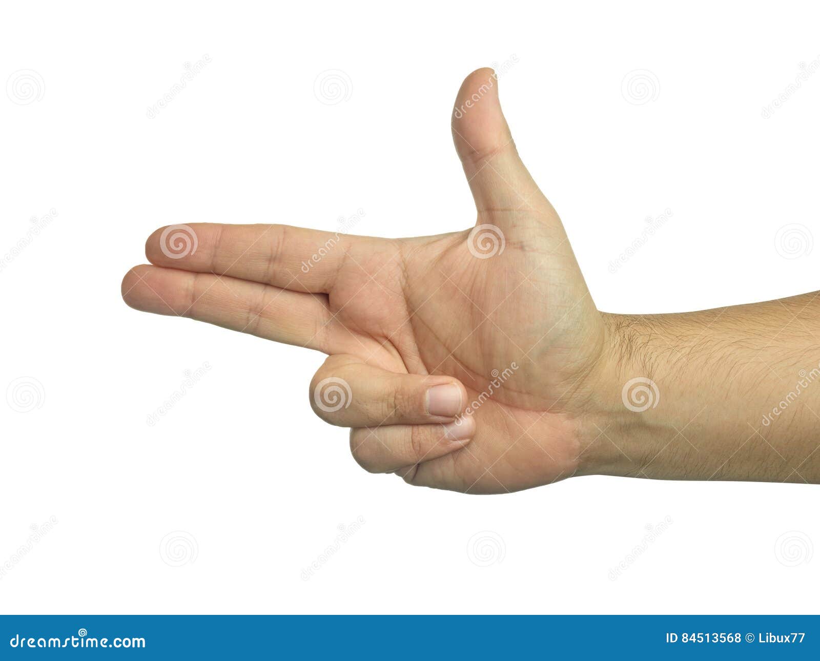 Hand Gesturing Pistol Sign Isolated Stock Photo - Image of handgun ...