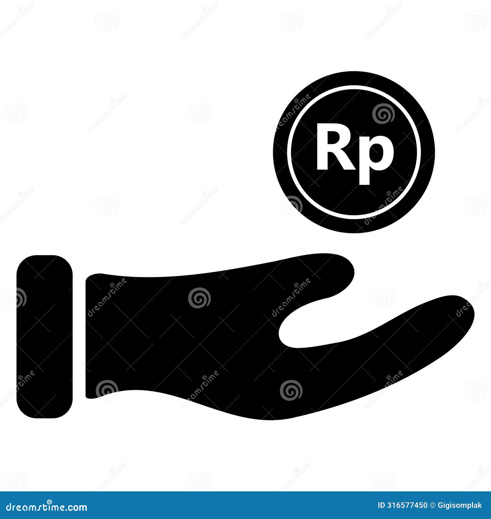 Hand Get Coin Money Rupiah, Simple Vector Illustration Stock Vector ...