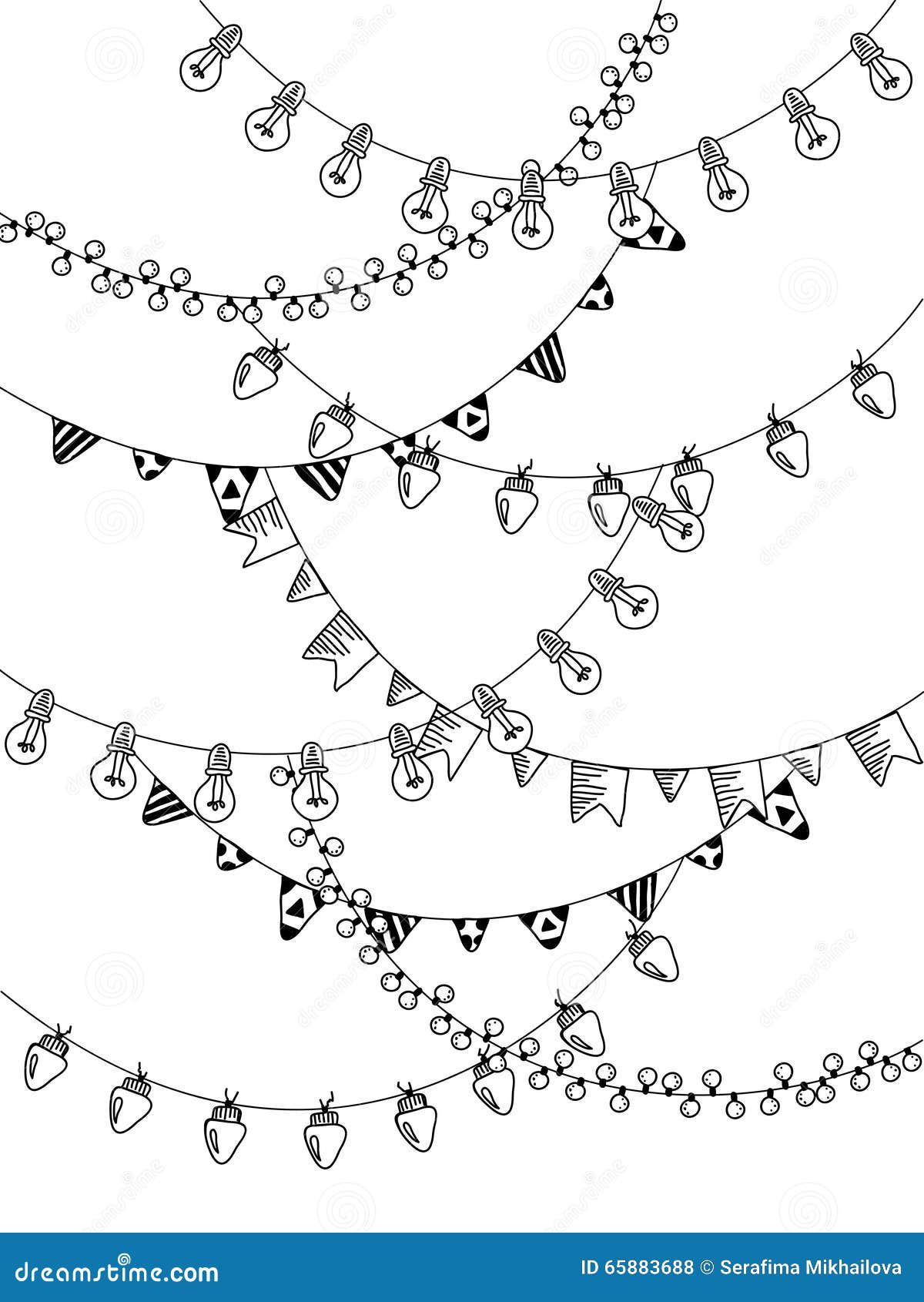 Hand Getrokken Grenzen, Slingers Vector Illustratie - Illustration of ...