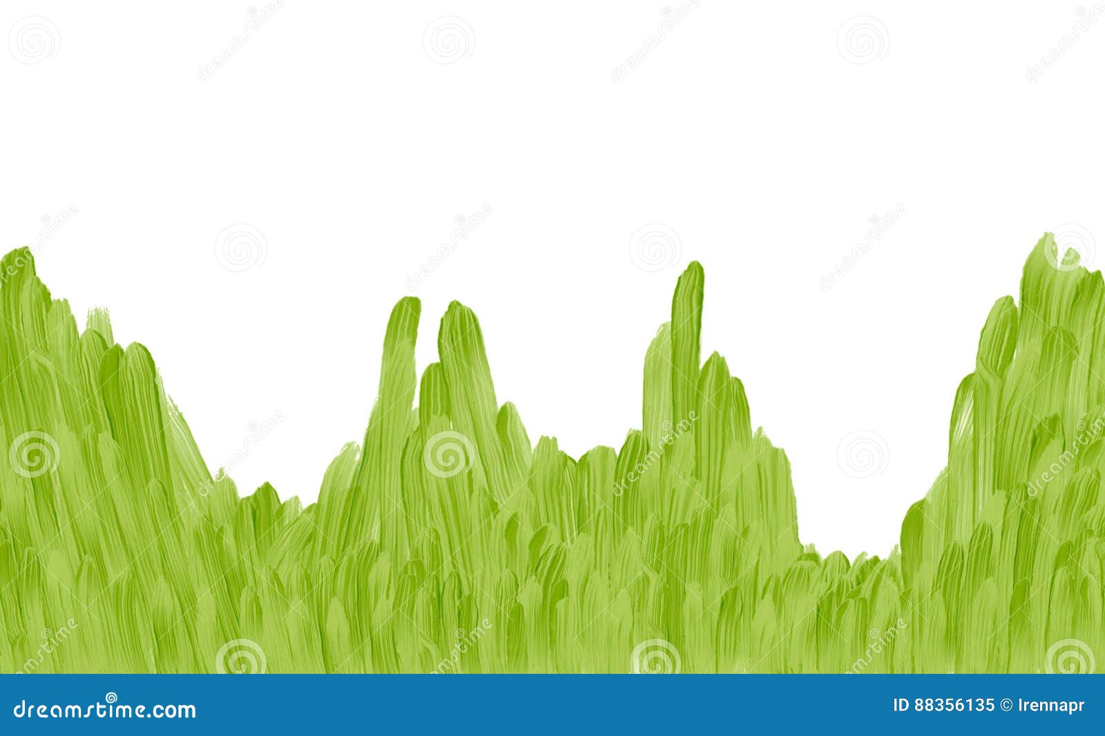 Hand Getrokken Groen Gras Op Witte Achtergrond Stock Illustratie ...