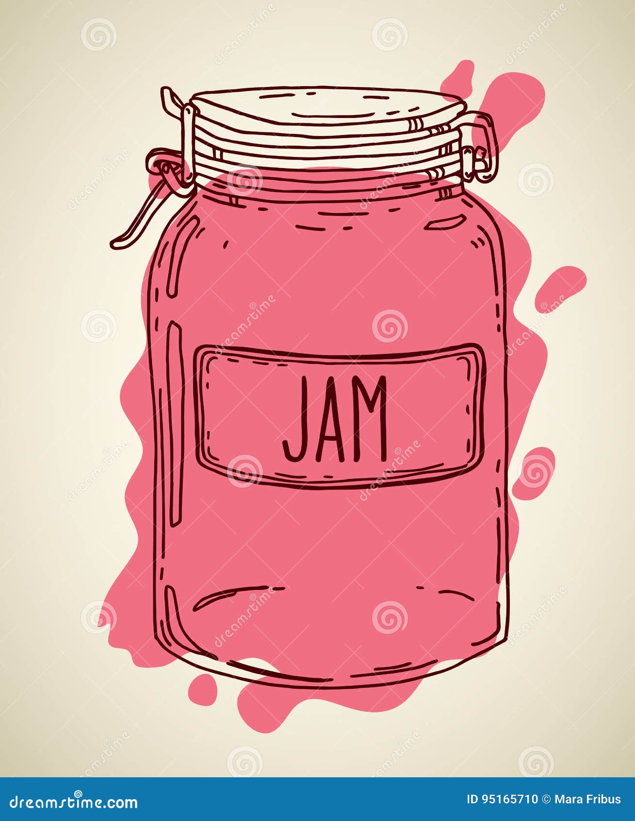 Hand getrokken jampot vector illustratie. Illustration of getrokken ...