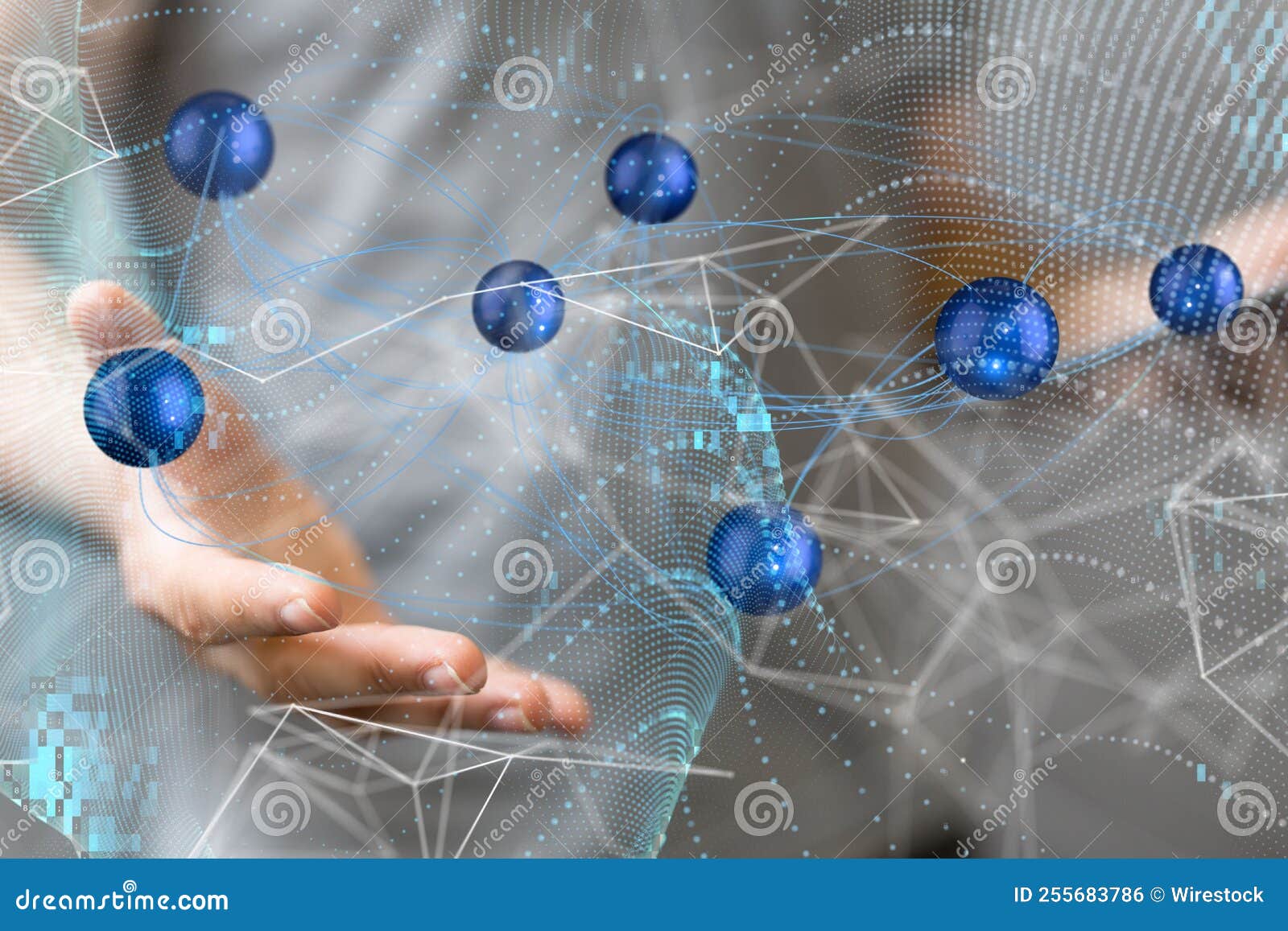 Hand Getting through the Digital Network - Virtual Technology Concept ...