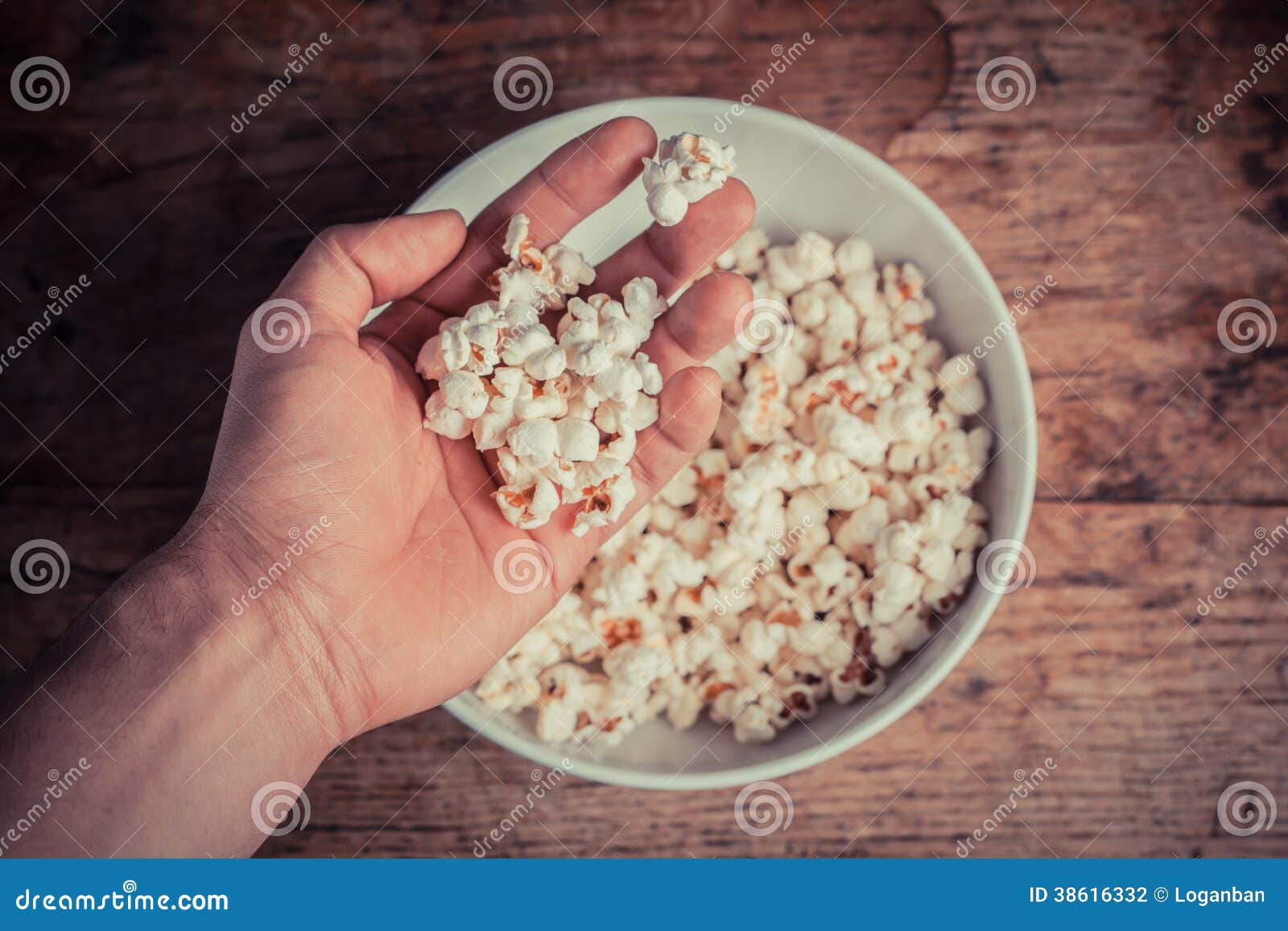 Hand Getting Popcorn from Bowl Stock Photo - Image of movie, delicious ...