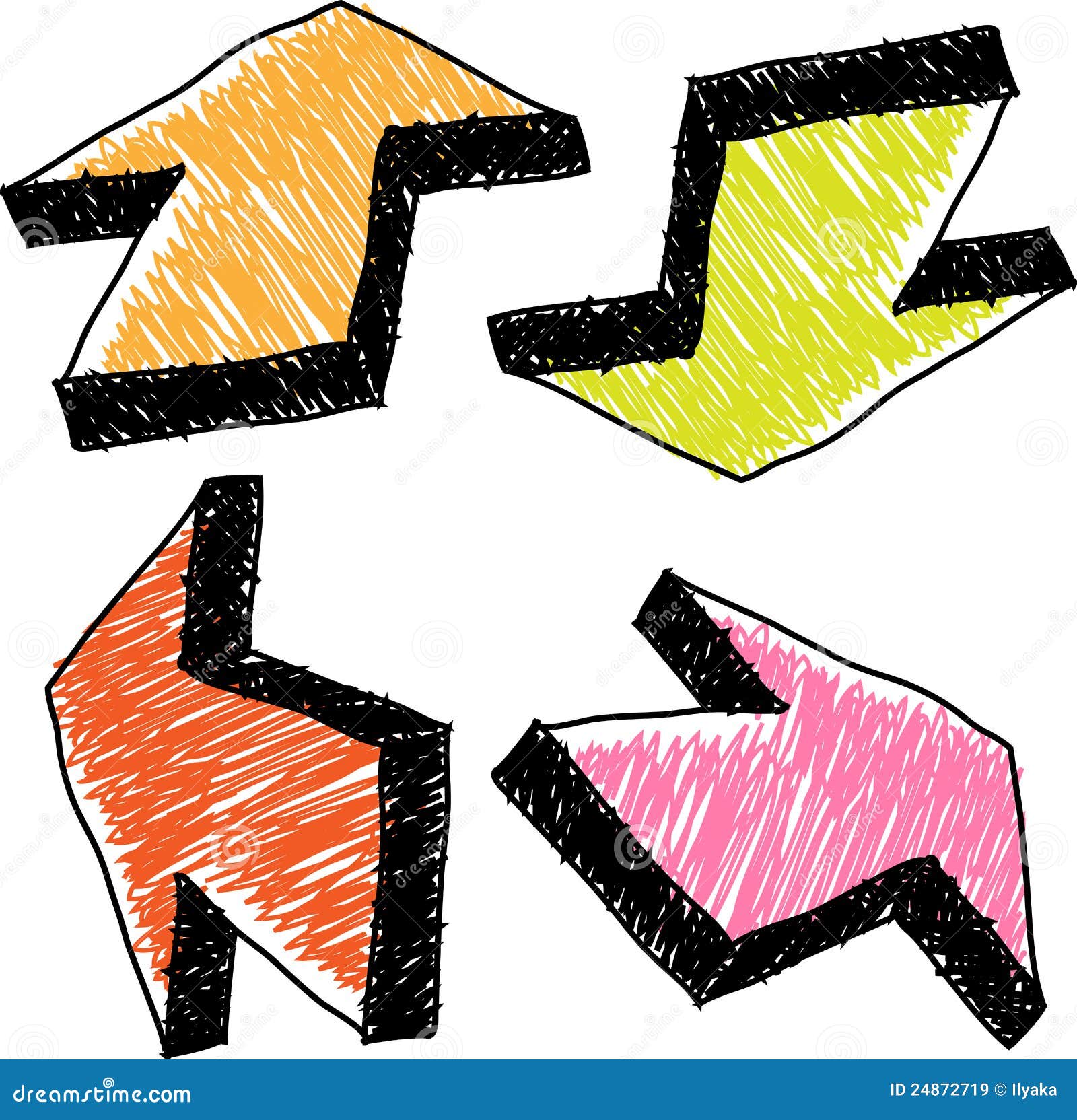 Hand Gezeichnete Bunte Pfeile Vektor Abbildung - Illustration von hand ...