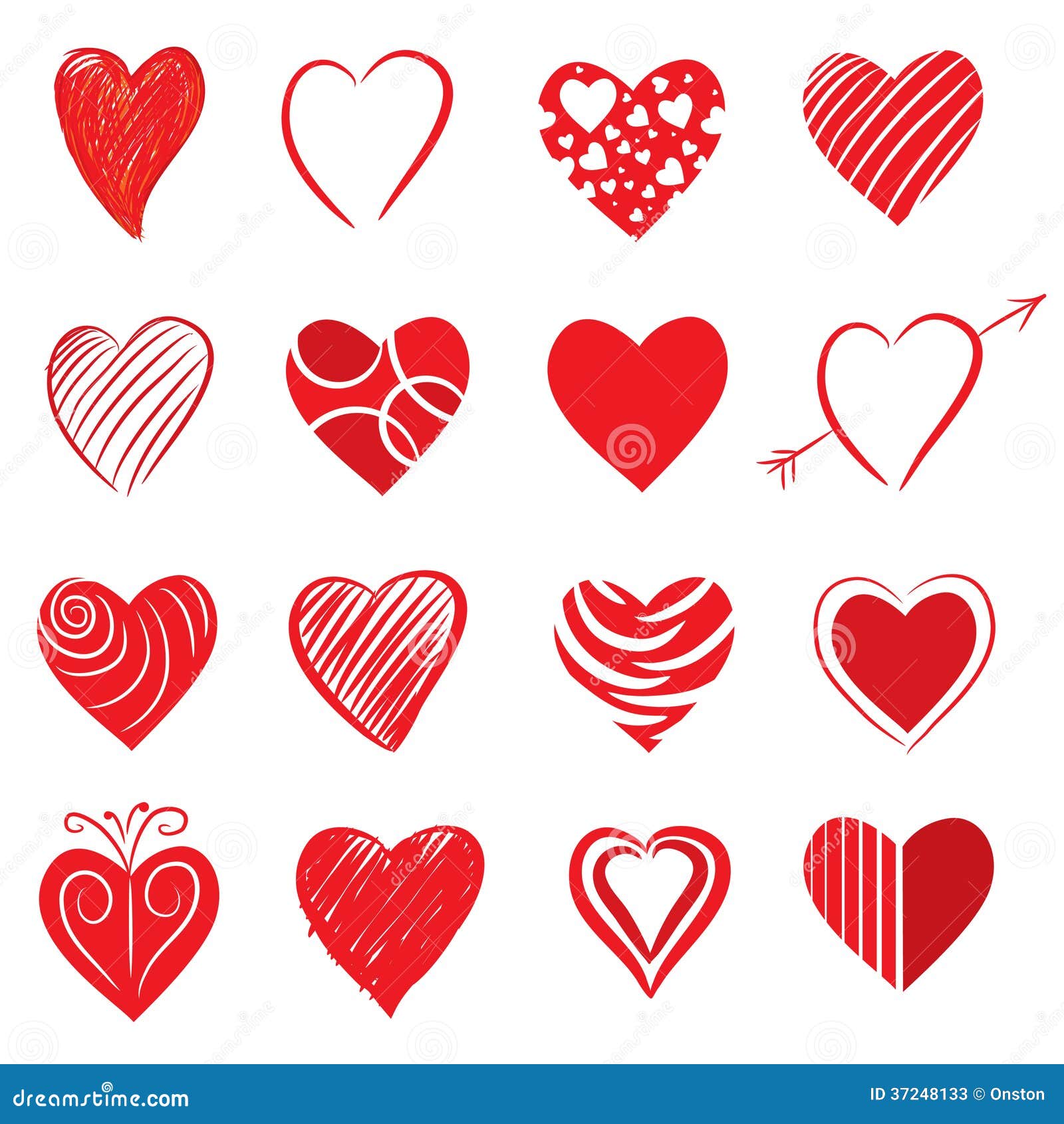 Hand Gezeichnete Herz-Formen Vektor Abbildung - Illustration von ...