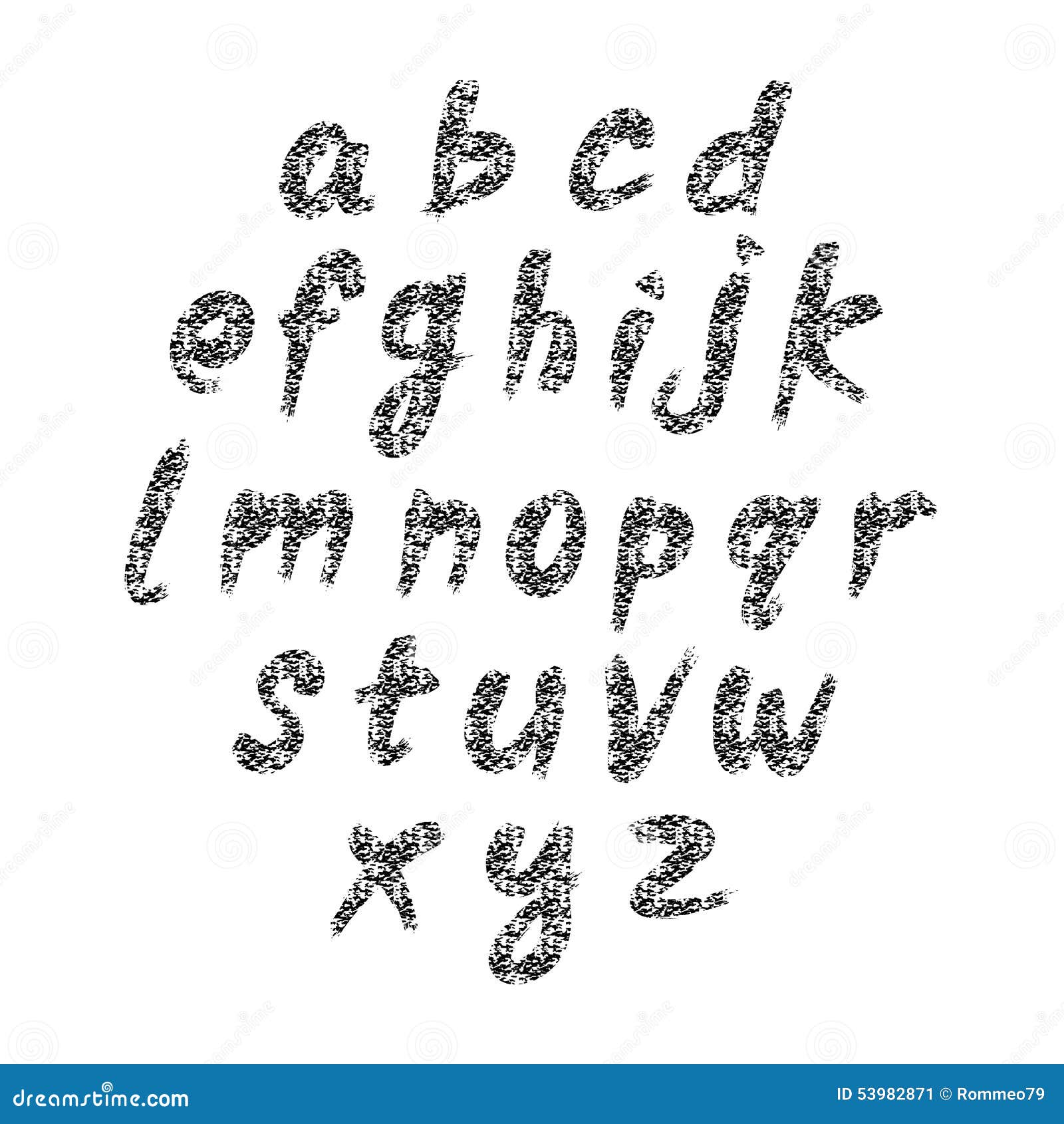 Hand Gezeichnete Kleine Buchstaben Vektor-ABCs Vektor Abbildung ...