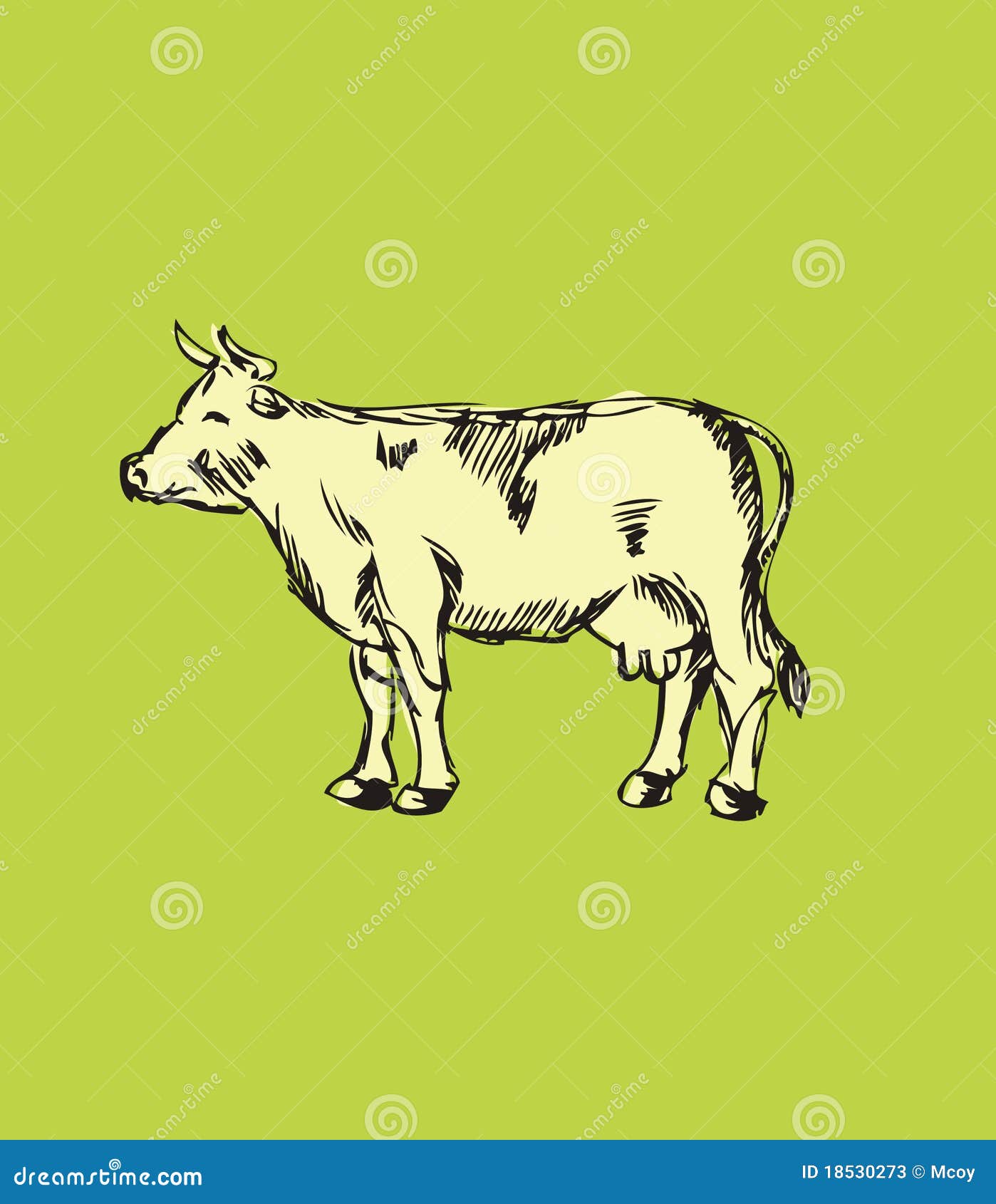 Hand gezeichnete Kuh stock abbildung. Illustration von graphik - 18530273