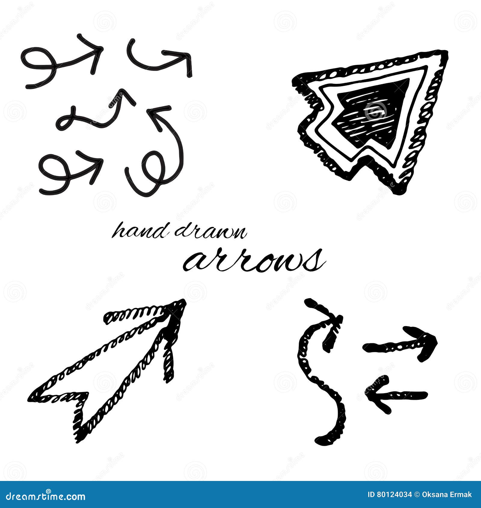 Hand Gezeichnete Pfeil-Ikone Vektor Abbildung - Illustration von ...