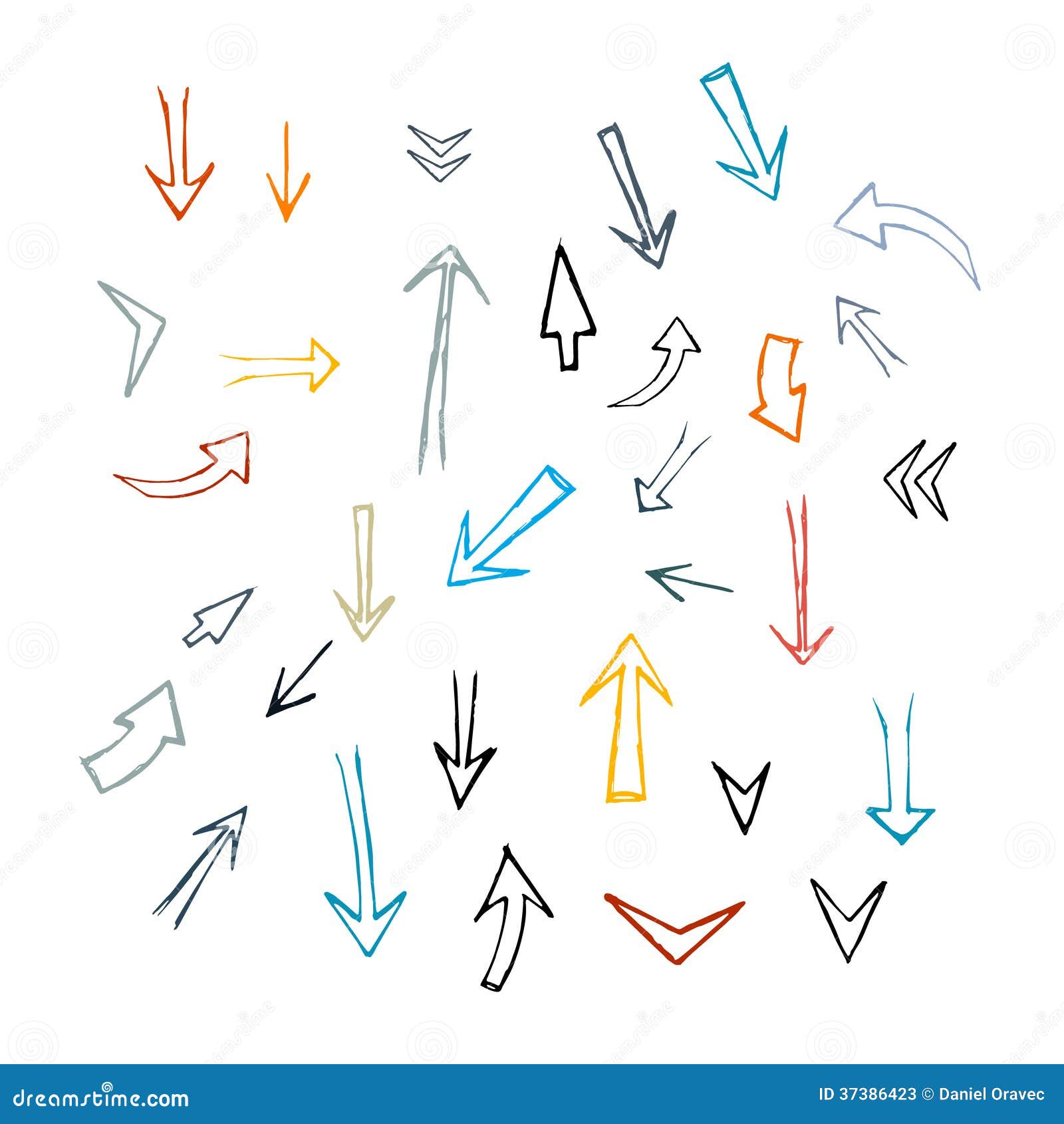 Hand Gezeichnete Pfeile Eingestellt Vektor Abbildung - Illustration von ...