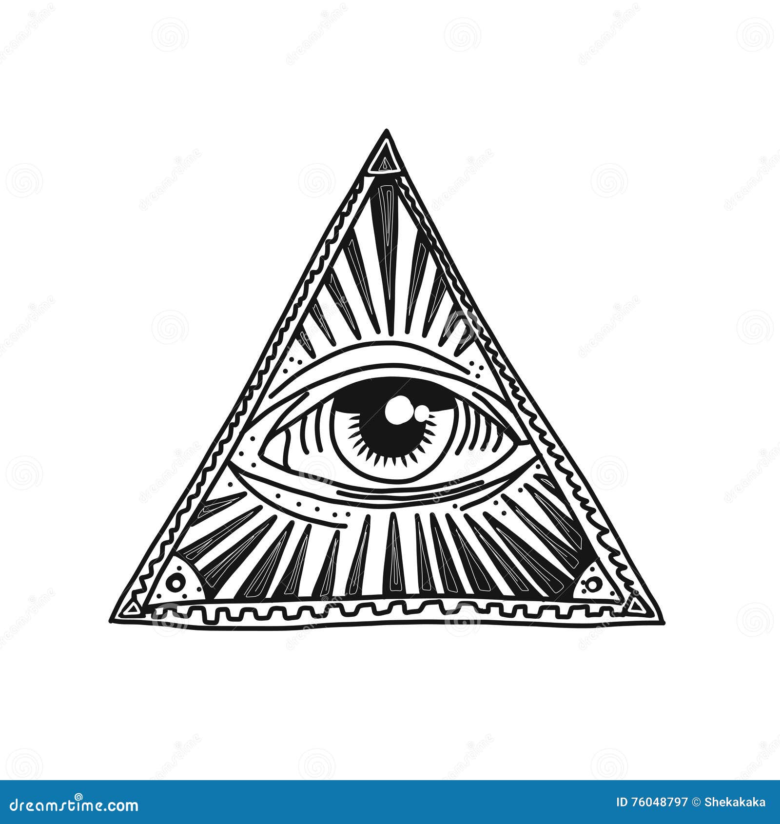 Hand Gezeichnete Pyramide Und Auge Stock Abbildung - Illustration von ...