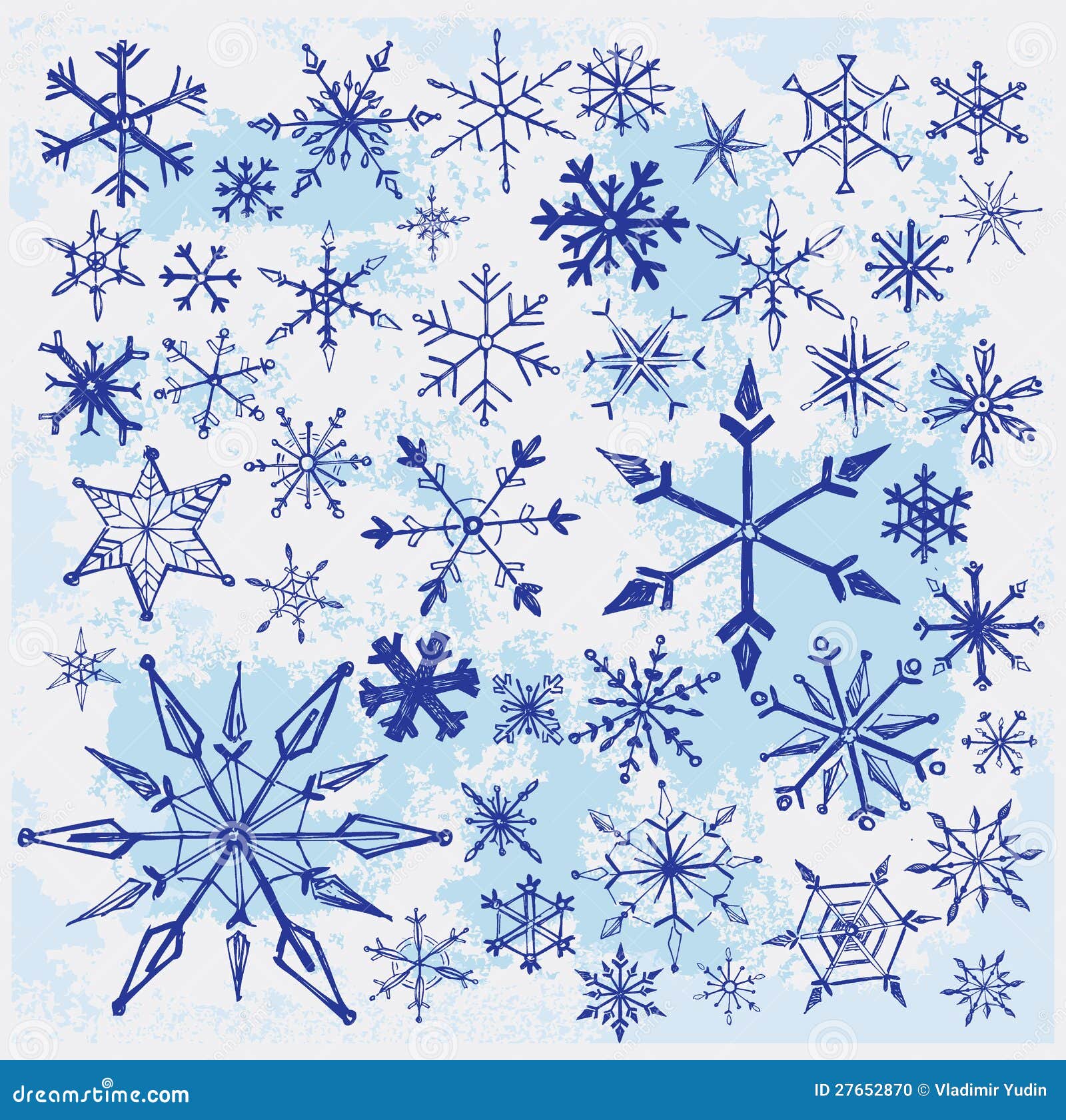 Hand Gezeichnete Schneeflocken Vektor Abbildung - Illustration von nett ...