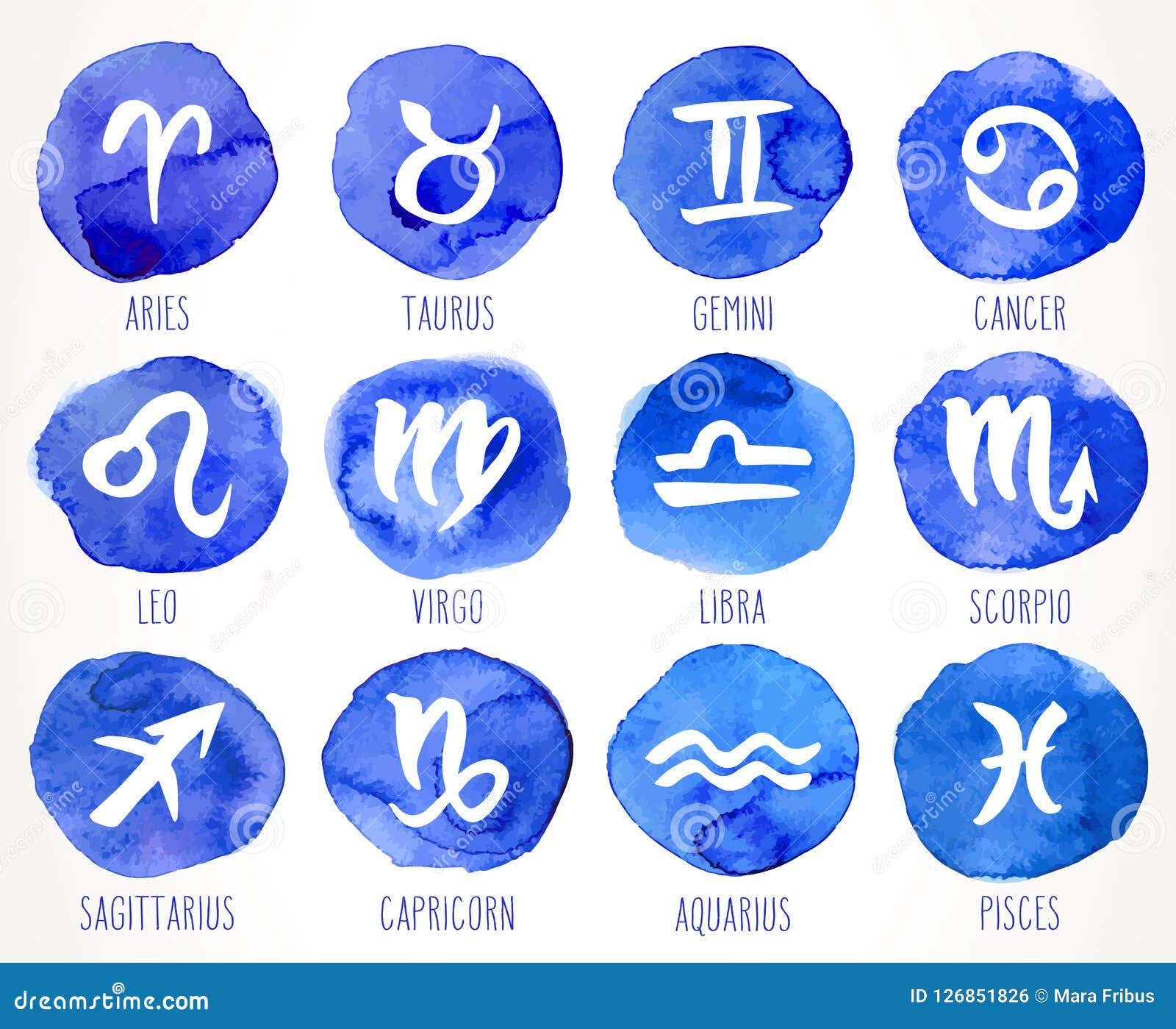 Hand Gezeichnete Sternzeichen Eingestellt Vektor Abbildung ...