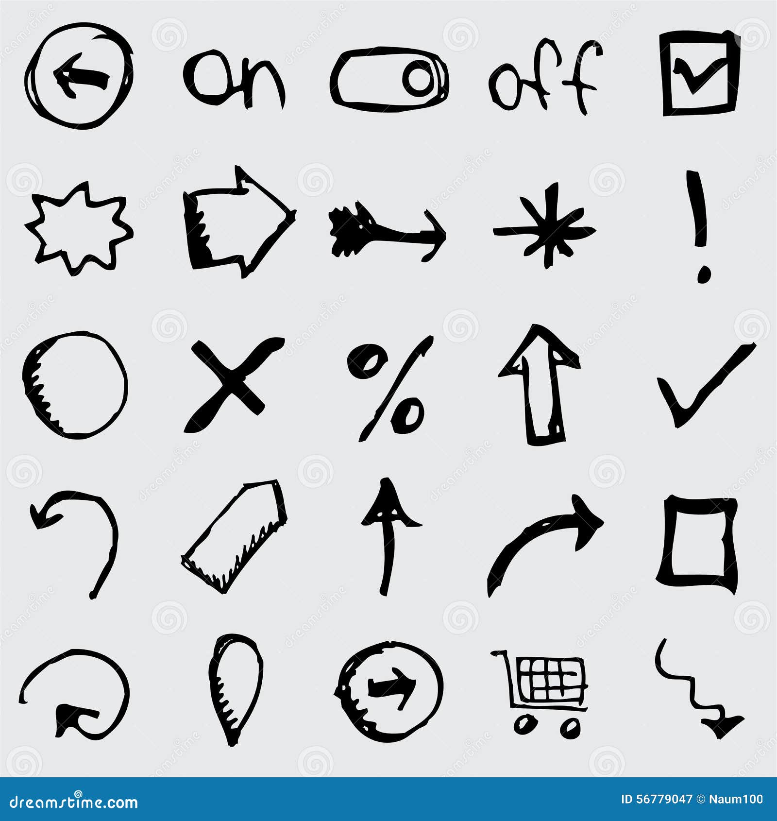 Hand Gezeichnete Symbole, Illustration Vektor Abbildung - Illustration ...