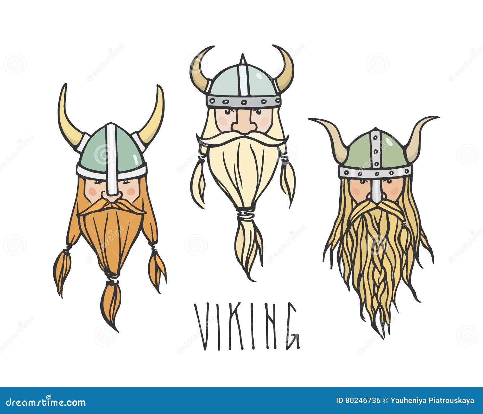 Hand gezeichnete Wikinger vektor abbildung. Illustration von ansammlung ...