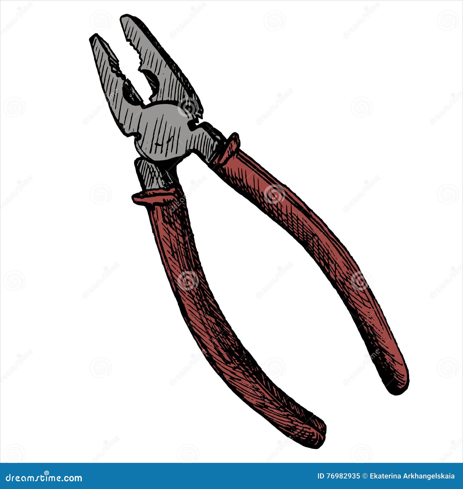 Hand gezeichnete Zangen vektor abbildung. Illustration von industrie ...