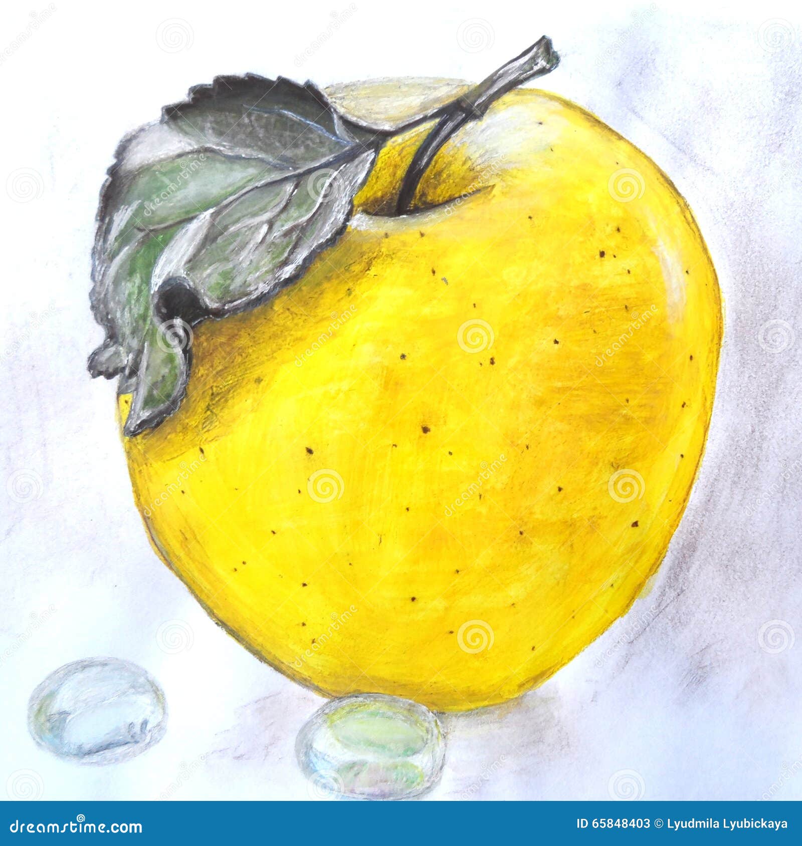 Hand Gezeichneter Gelber Apfel Stock Abbildung - Illustration von hand ...