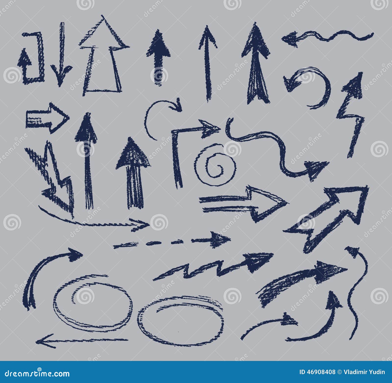 Hand gezeichneter Pfeil vektor abbildung. Illustration von hand - 46908408