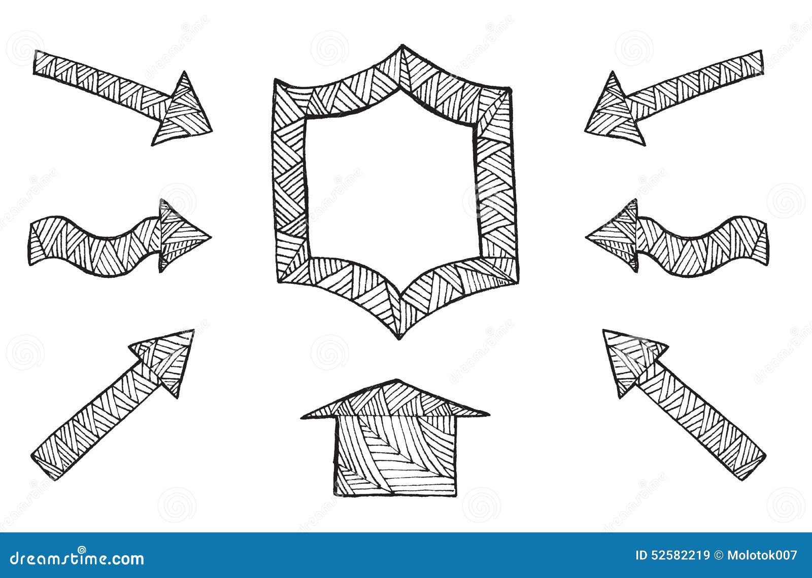 Hand gezeichneter Pfeil vektor abbildung. Illustration von auszug ...