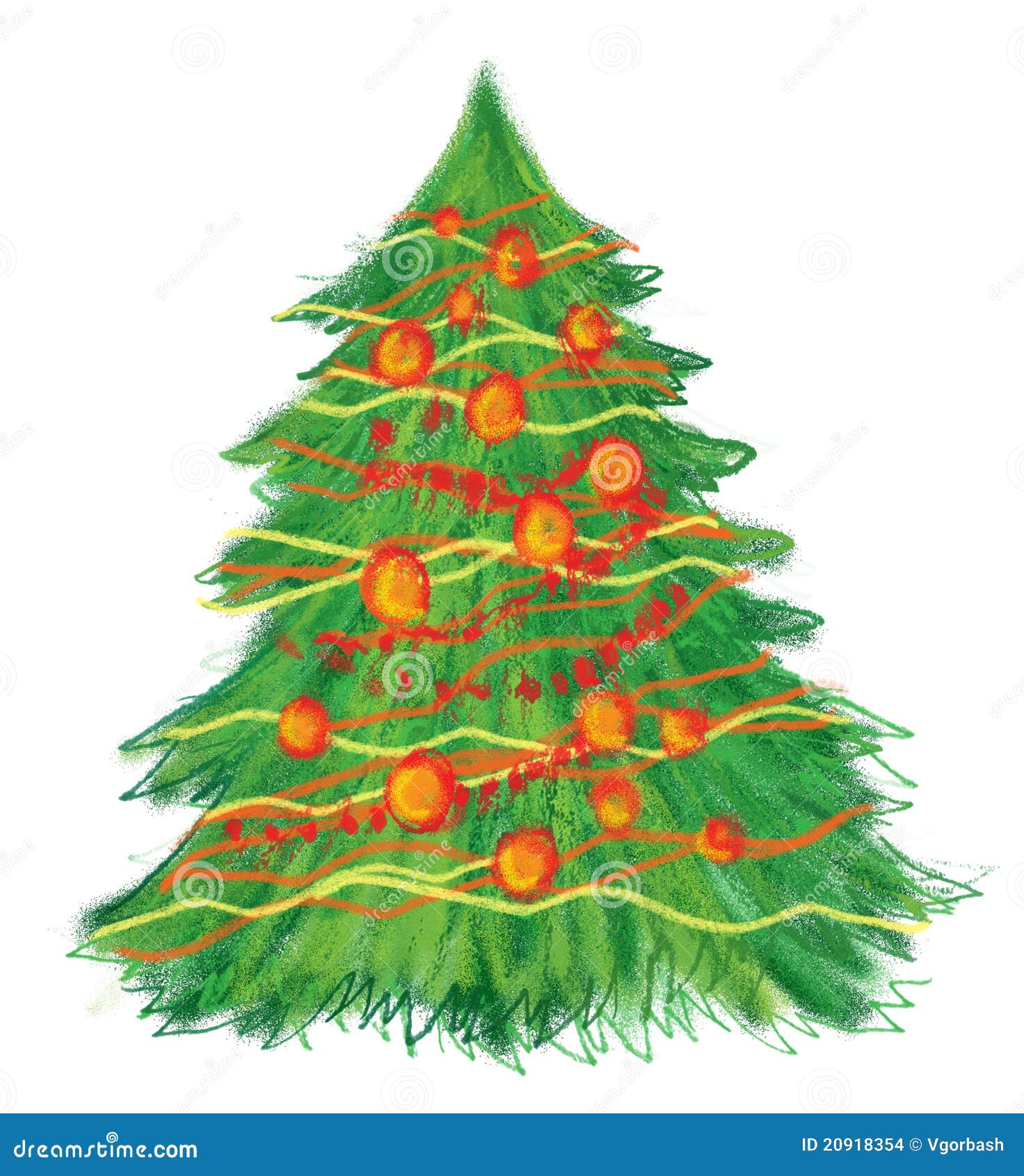 Hand Gezeichneter Weihnachtsbaum Stock Abbildung - Illustration von ...