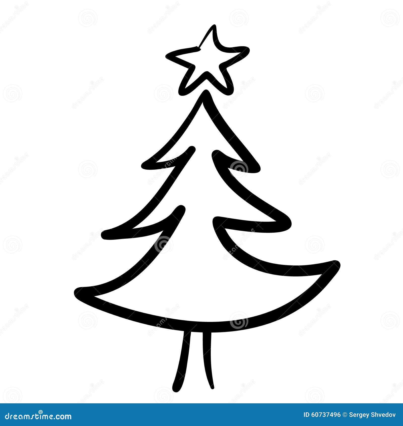 Hand Gezeichneter Weihnachtsbaum Vektor Abbildung - Illustration von ...
