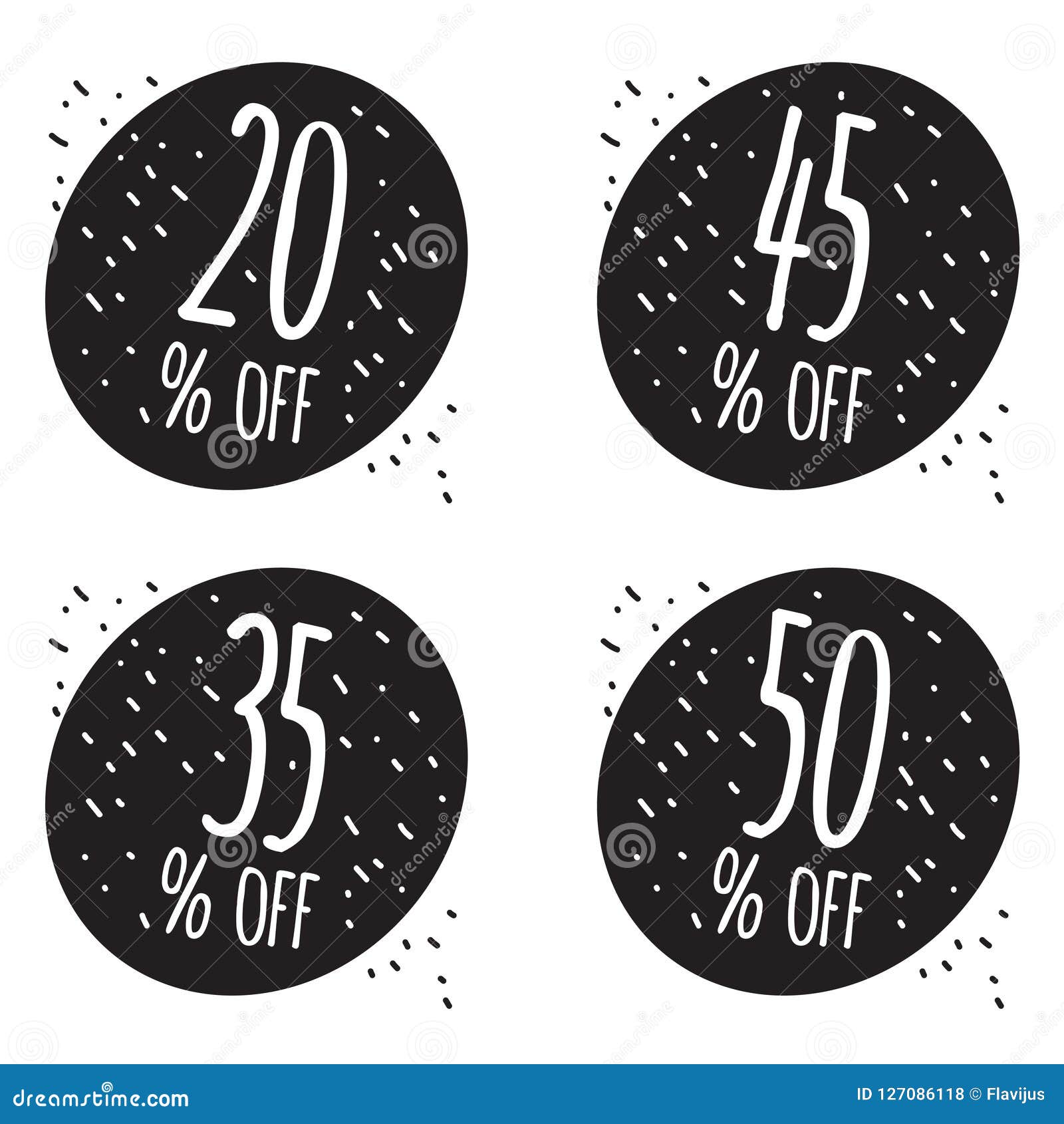 Hand Gezeichnetes Rabatt-Symbol Vektor Abbildung - Illustration von ...