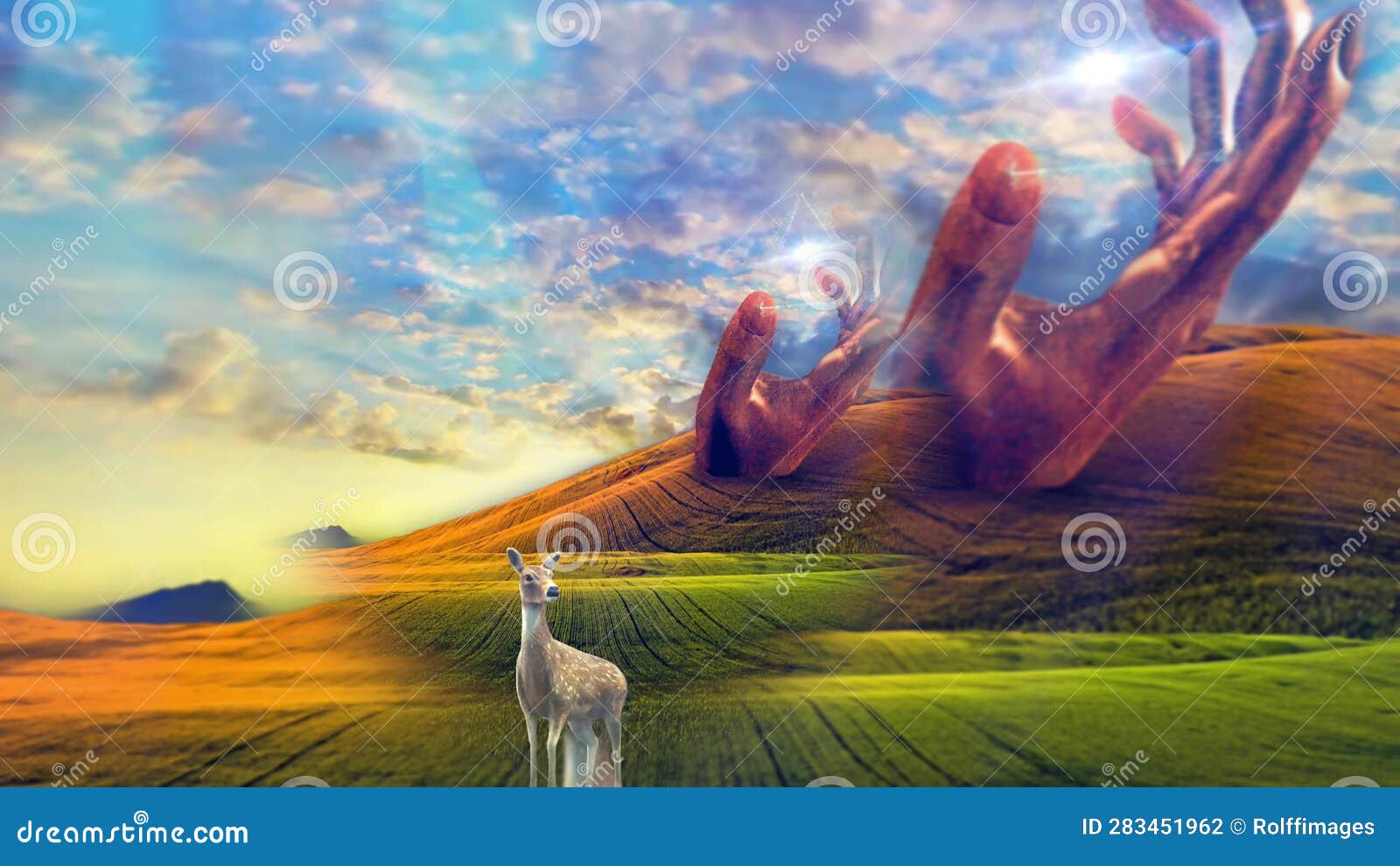 Hand of giant stock footage. Video of galaxy, fiction - 283451962