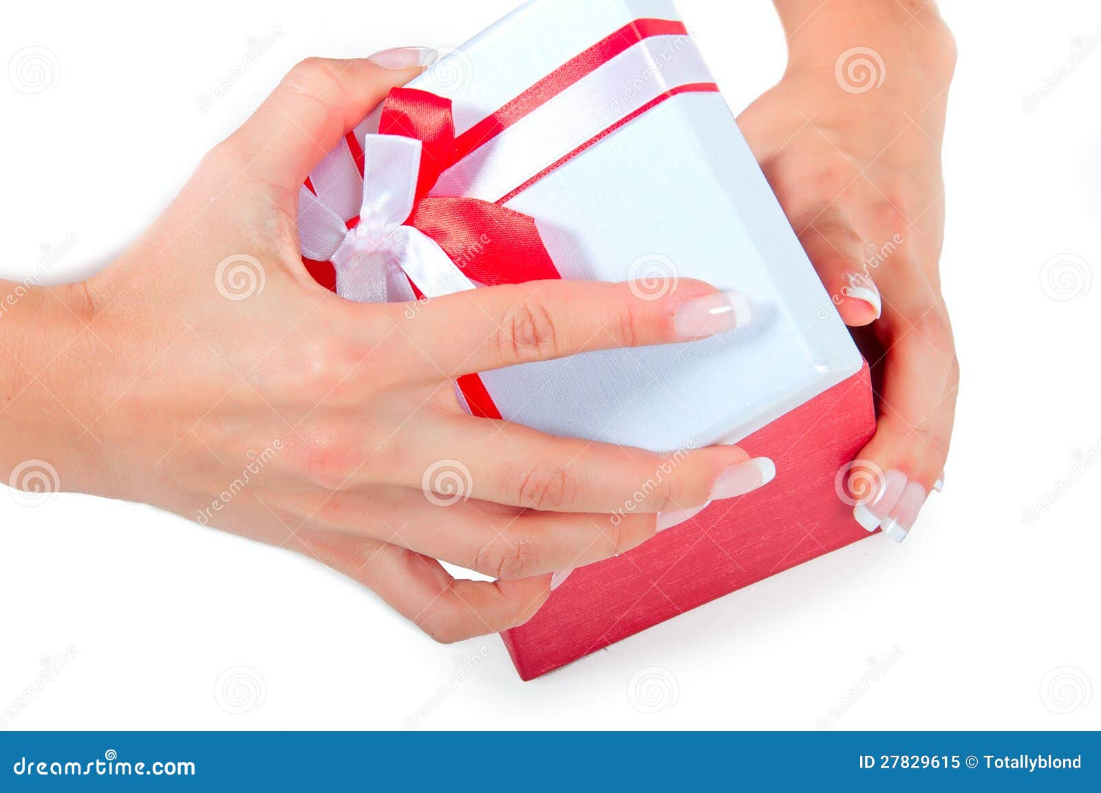 Hand with a gift box stock image. Image of birthday, background - 27829615