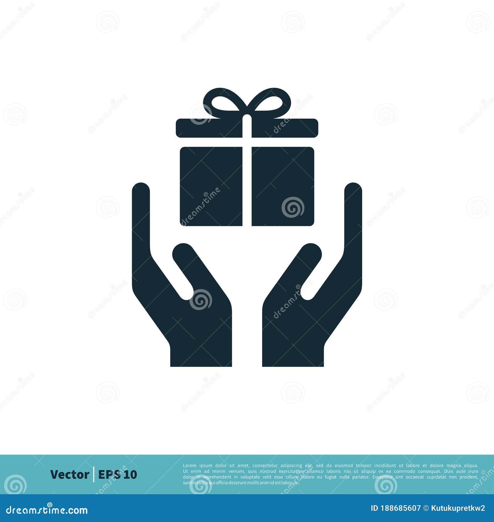 Hand and Gift Box Icon Vector Logo Template Illustration Design. Vector ...