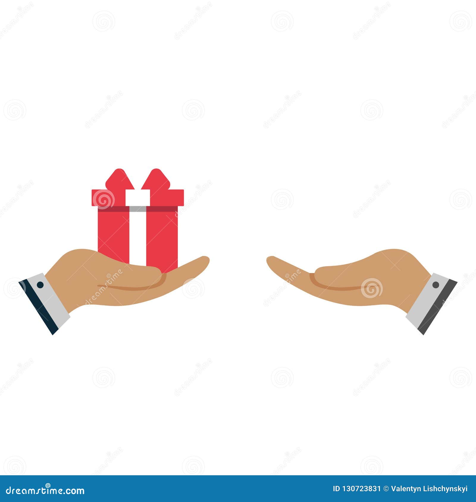 Hand and Gift Icon. Vector Symbol Isolated on White Stock Illustration ...