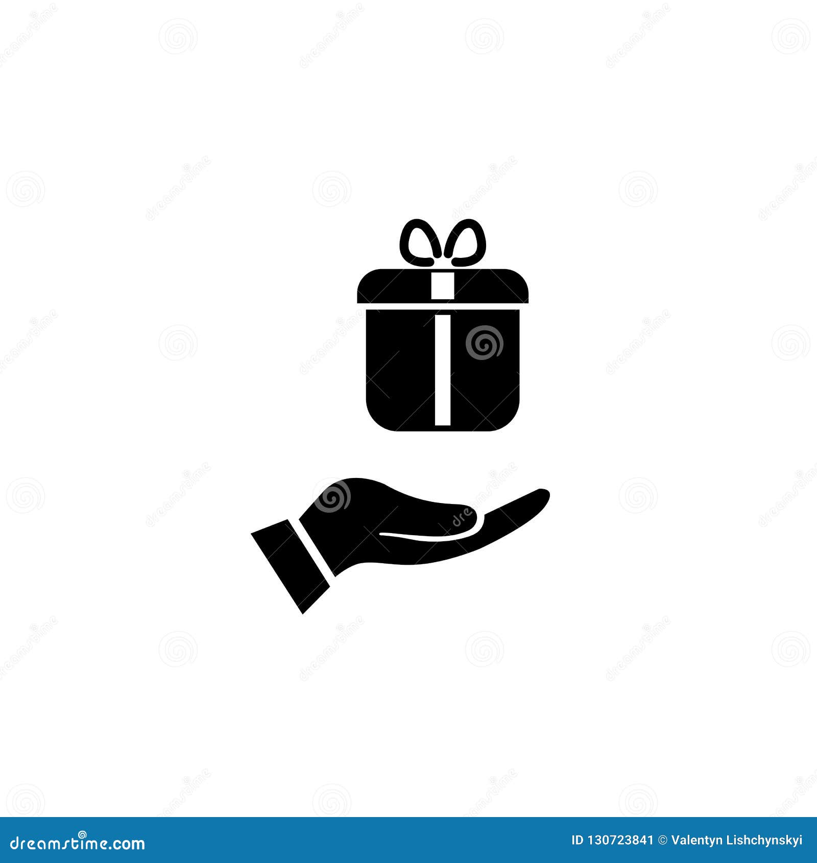 Hand and Gift Icon. Vector Symbol Isolated on White Stock Illustration ...
