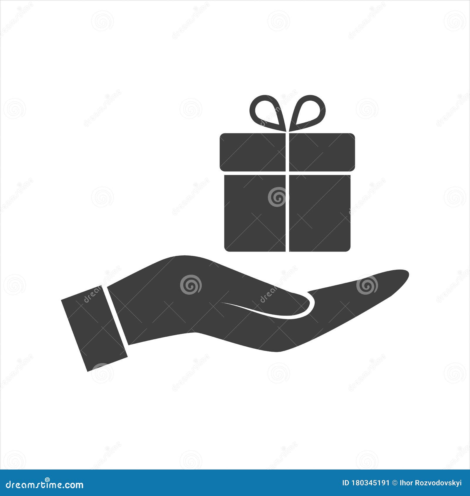 Vector Hand and Gift Icon on White Background Stock Illustration ...